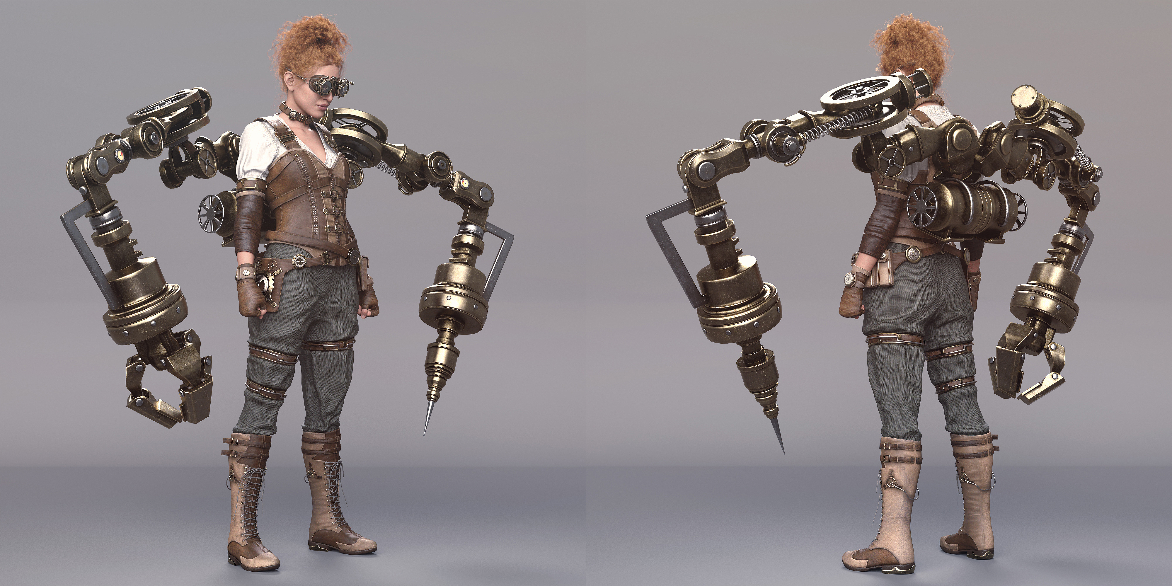 dForce Steampunk Engineer Outfit for Genesis 9 | Daz 3D