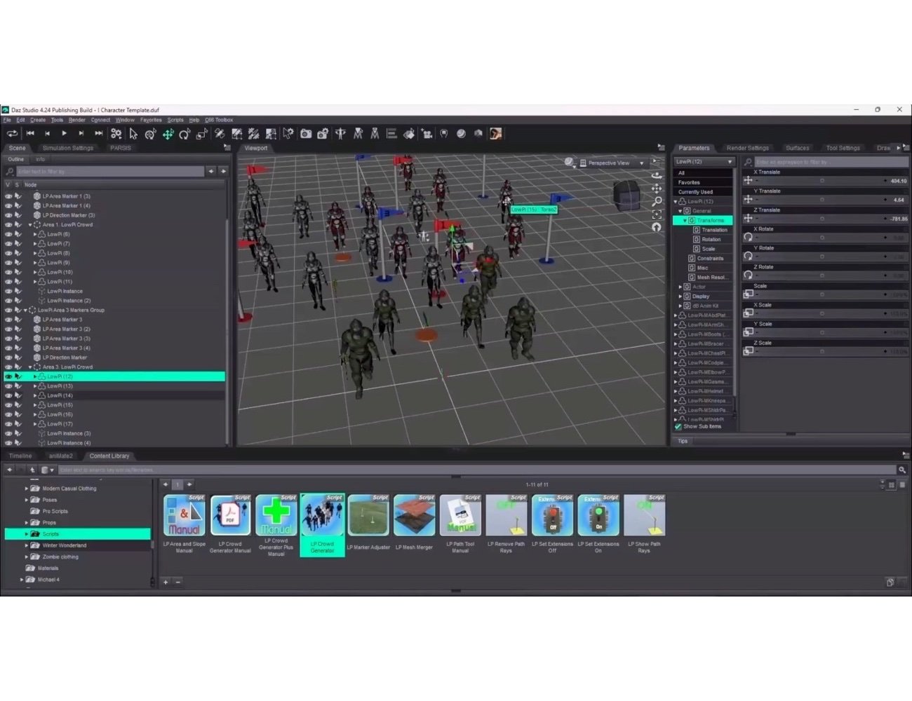 Efficient Crowd Animation in DAZ Studio: A LowPoly Workflow | Daz 3D