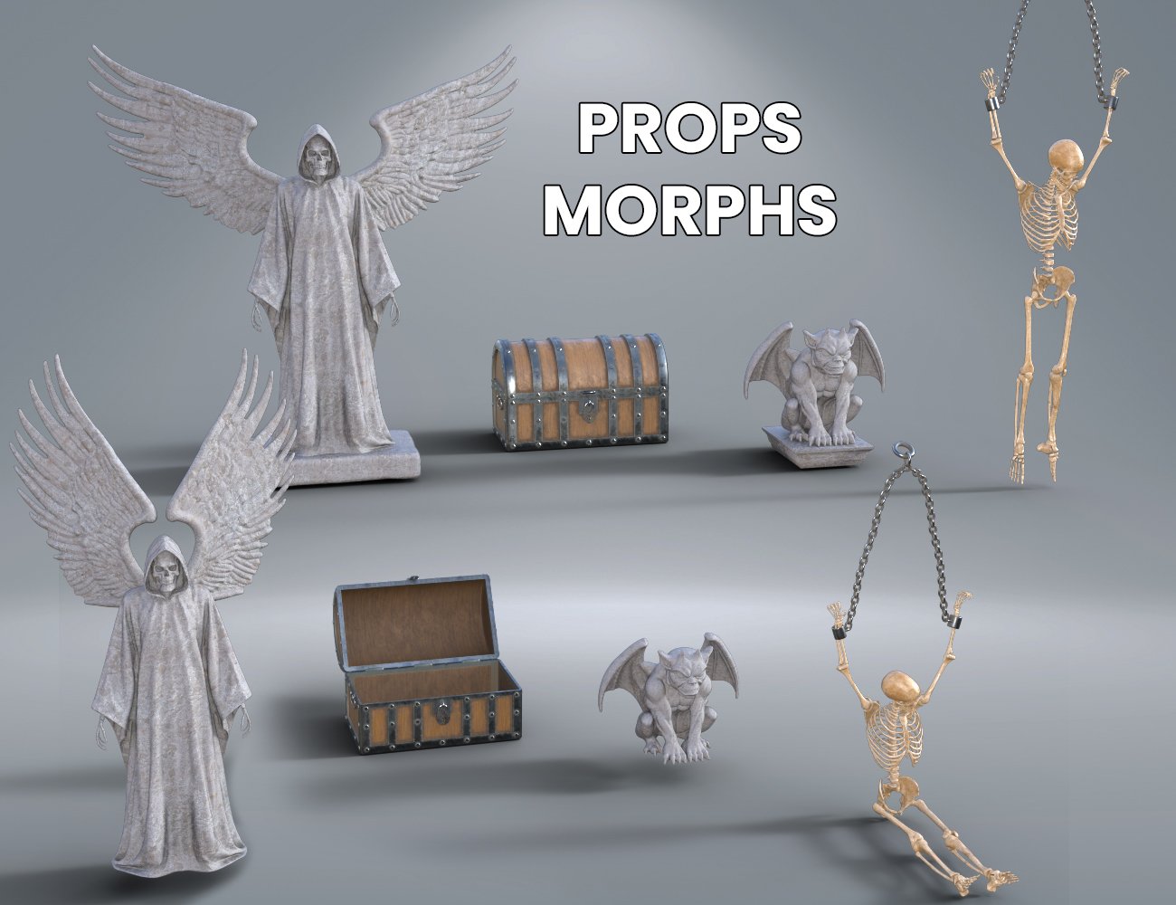 Easy Snap Dungeon with Statues Props | Daz 3D