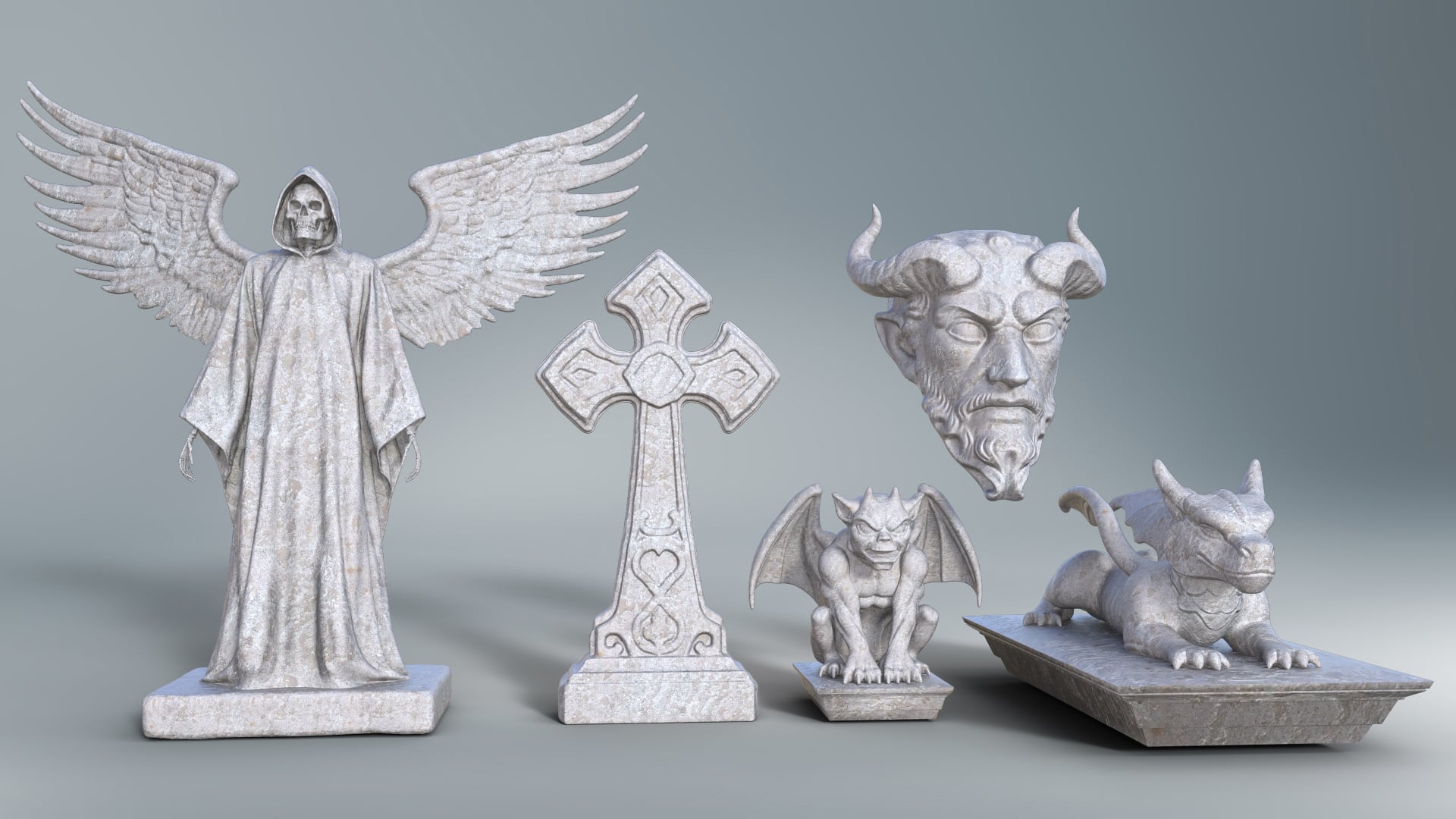 Easy Snap Dungeon with Statues Props | Daz 3D