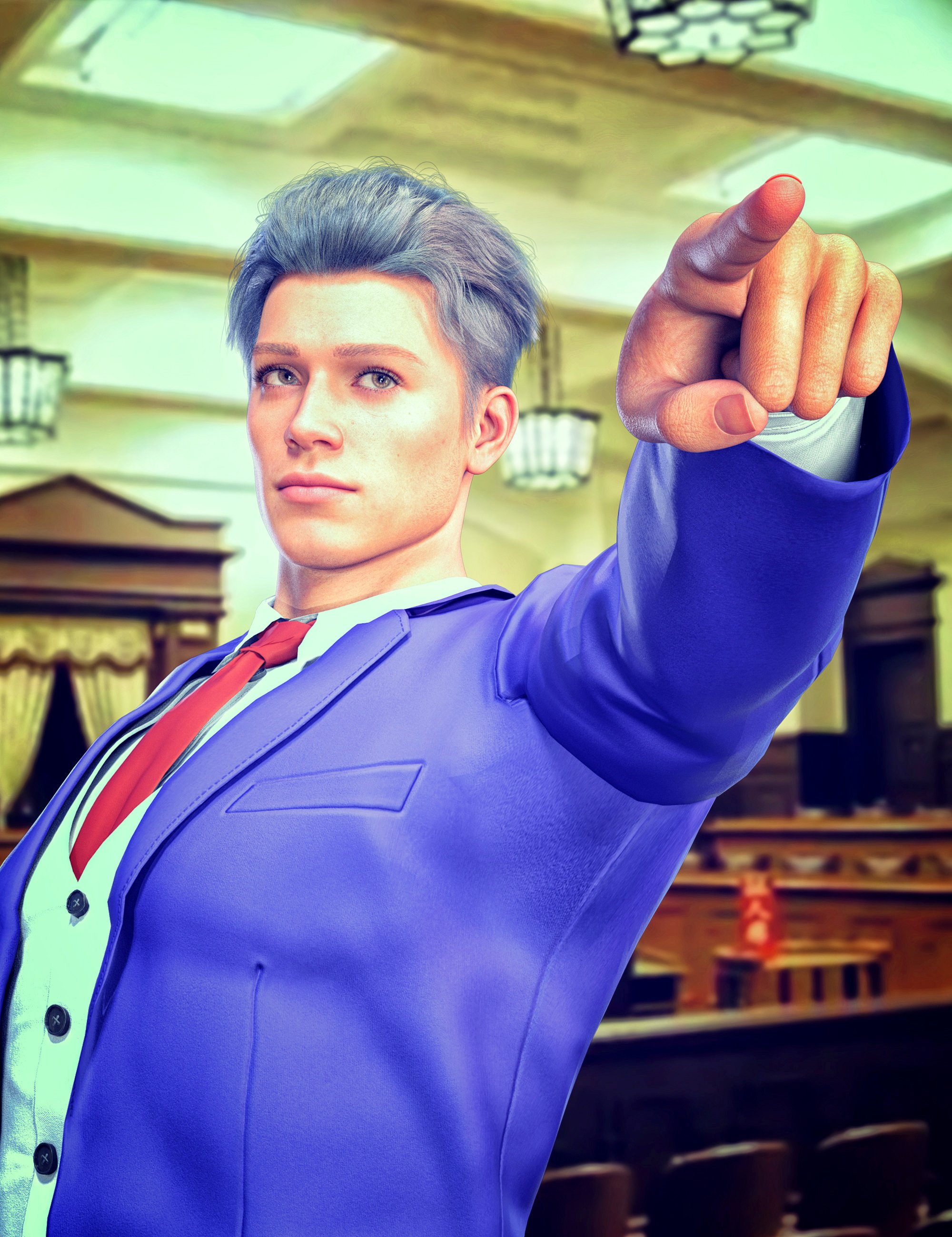 dForce Strand-Based FE Dragon Beard Back Hair for Genesis 9 | Daz 3D