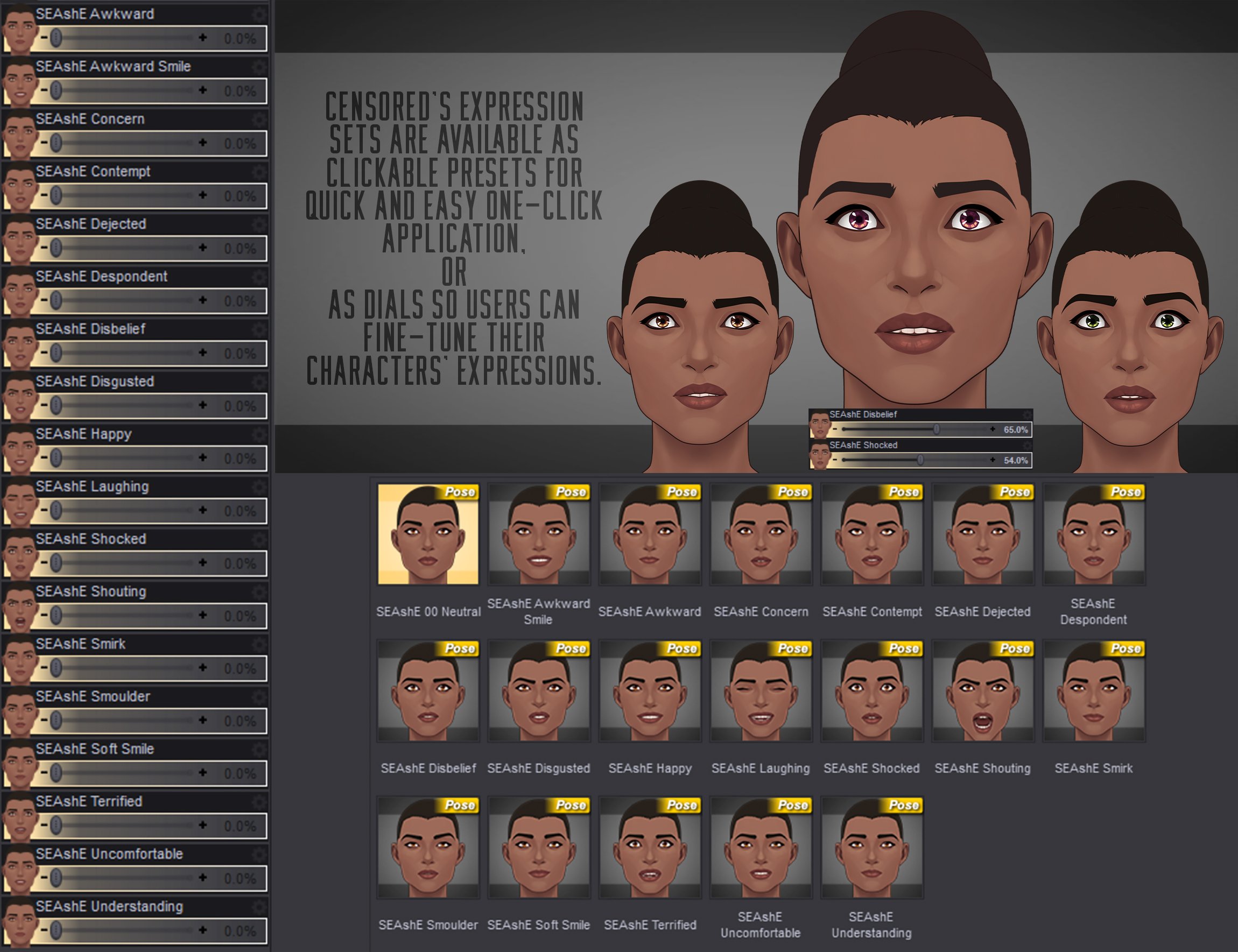 Subtle Expressions Toon Asha 9 Edition | Daz 3D