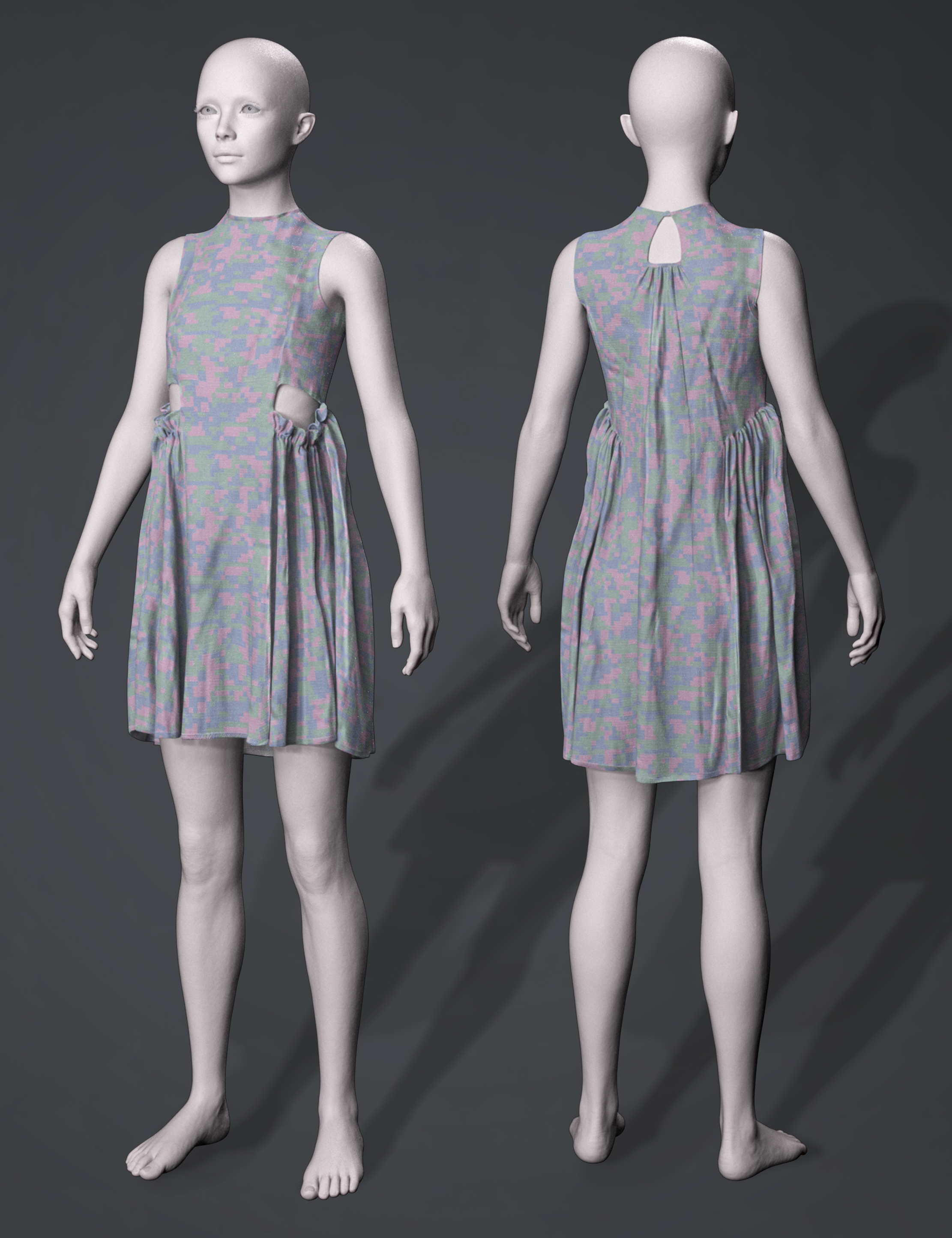dForce Kiddo Dress for Genesis 9 | Daz 3D