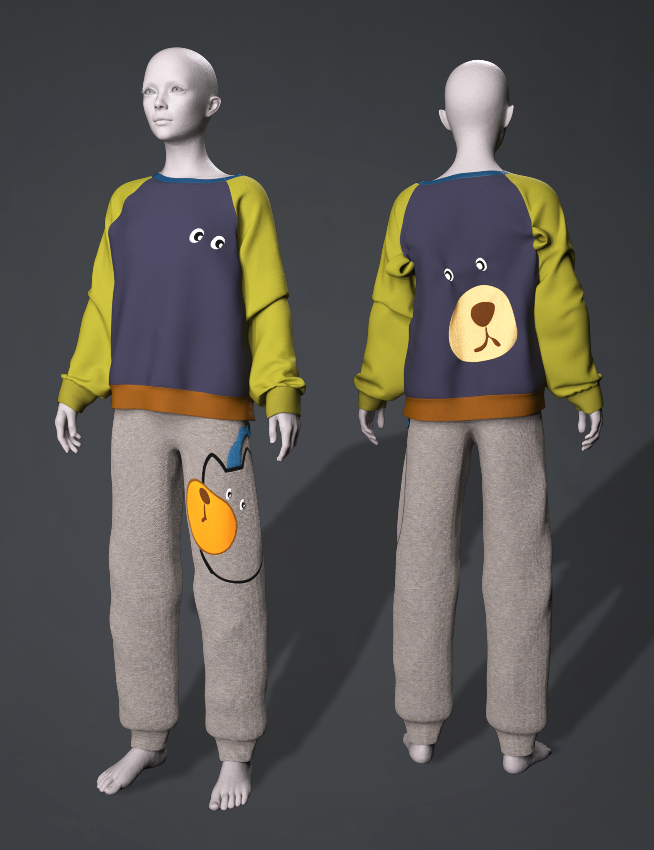 dForce Kiddo Pajama for Genesis 9 | Daz 3D