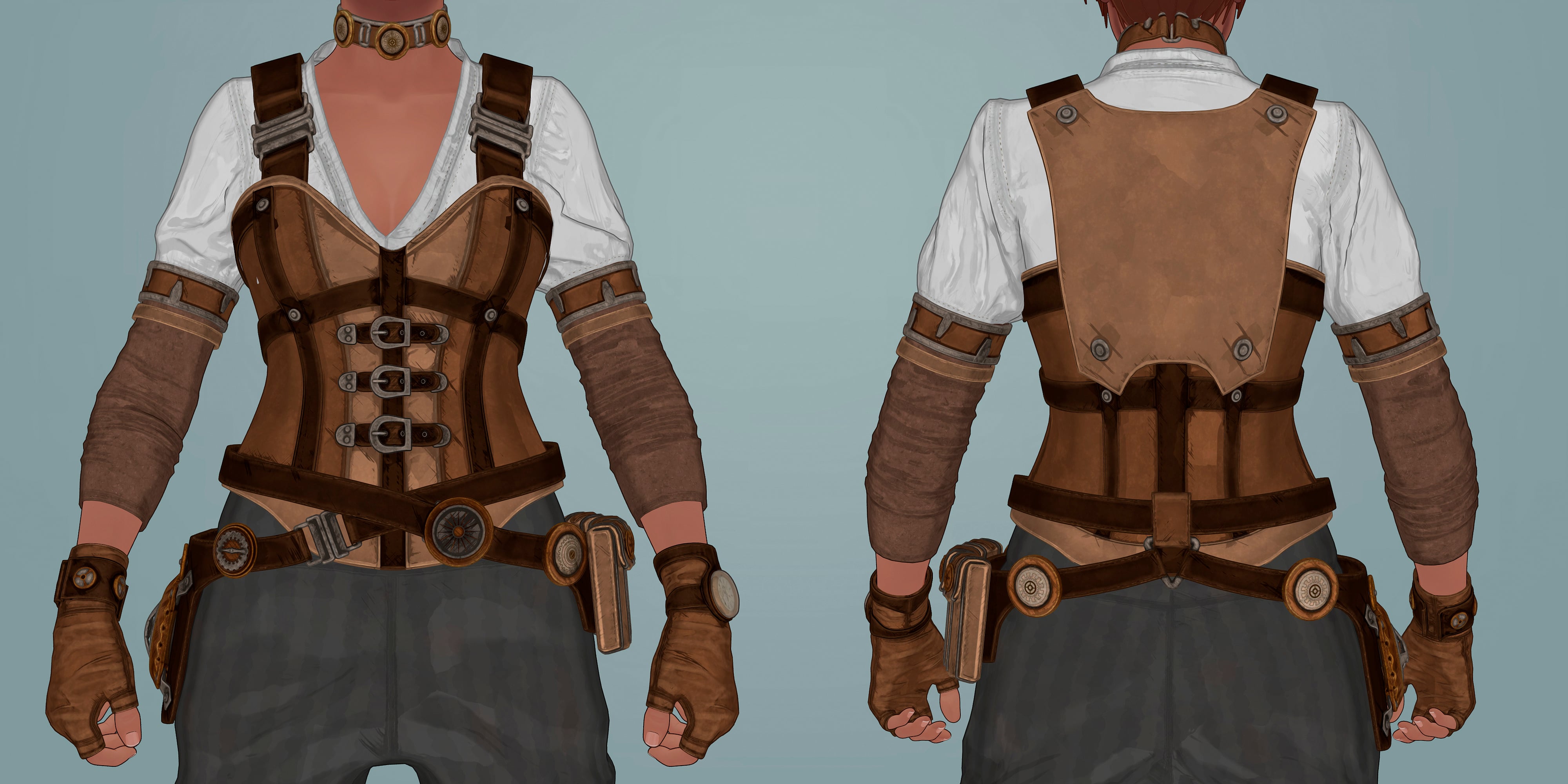 dForce Steampunk Engineer Outfit FilaToon Add-On | Daz 3D
