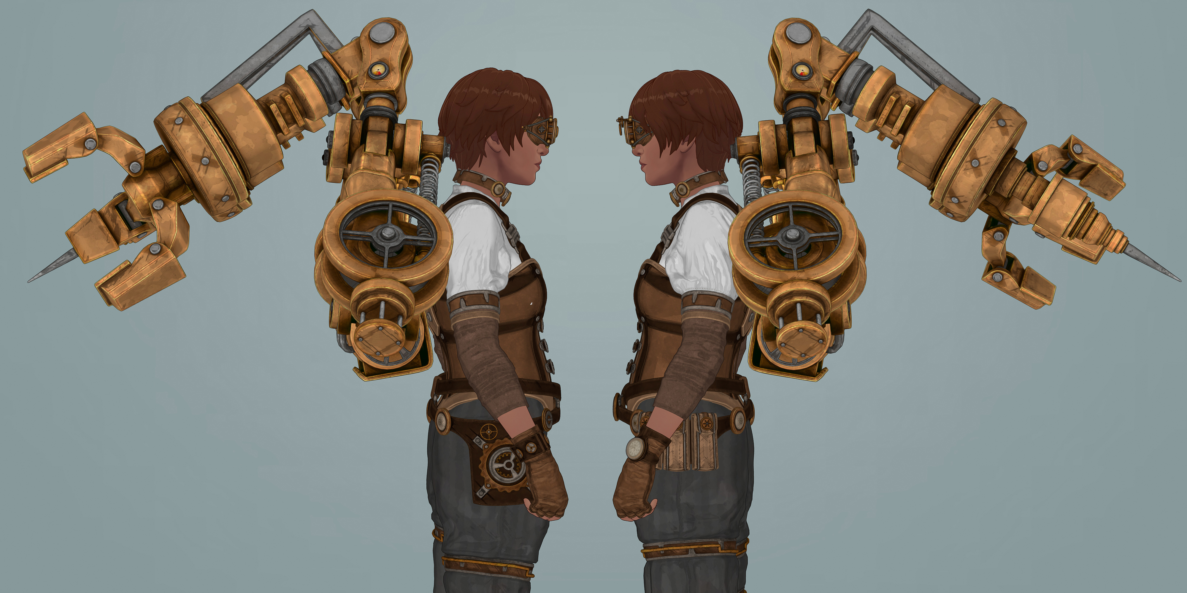 dForce Steampunk Engineer Outfit FilaToon Add-On | Daz 3D