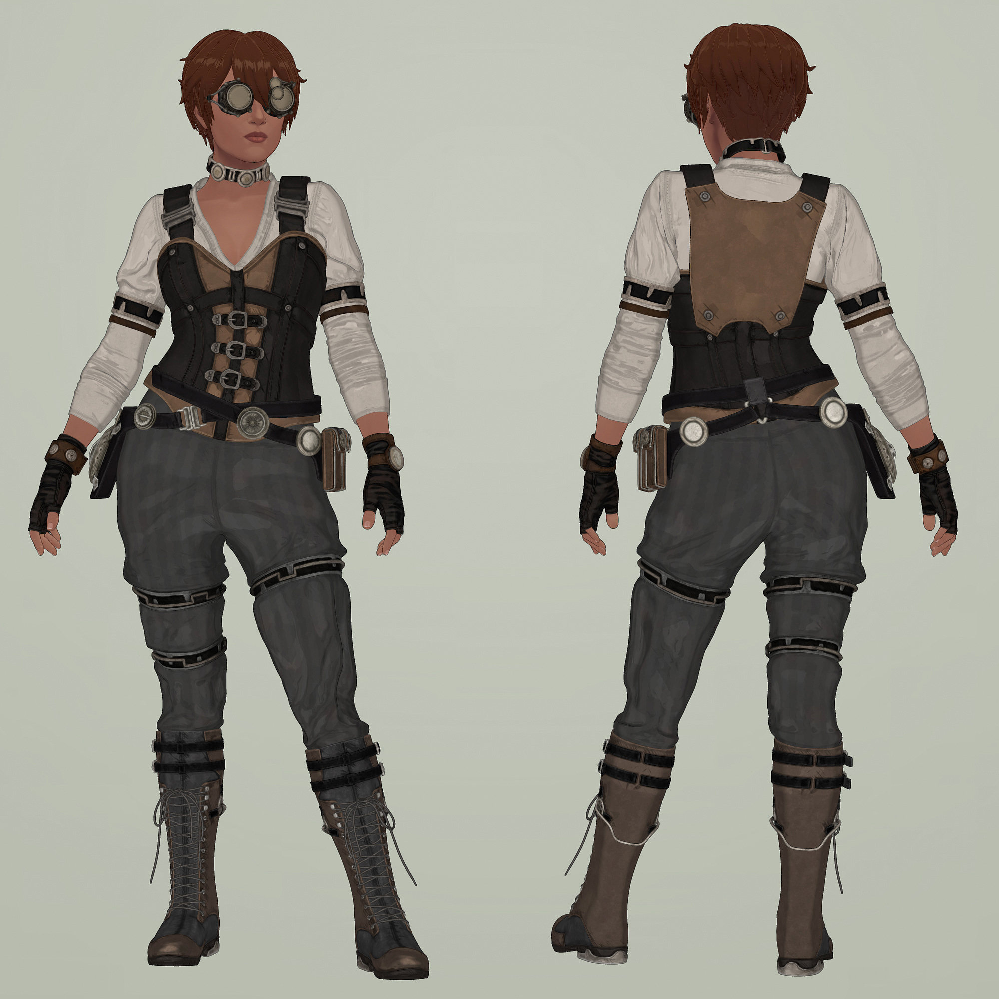 dForce Steampunk Engineer Outfit FilaToon Add-On | Daz 3D