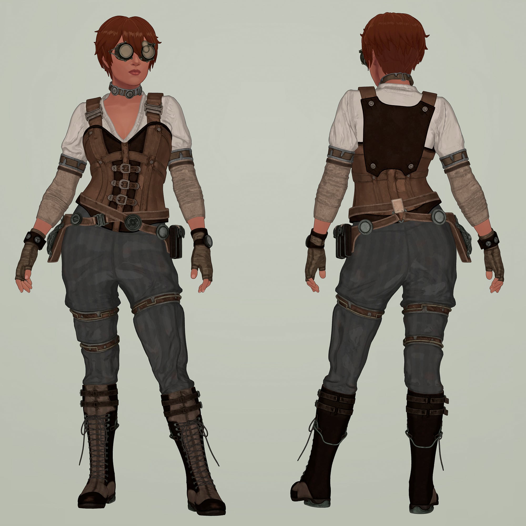 dForce Steampunk Engineer Outfit FilaToon Add-On | Daz 3D