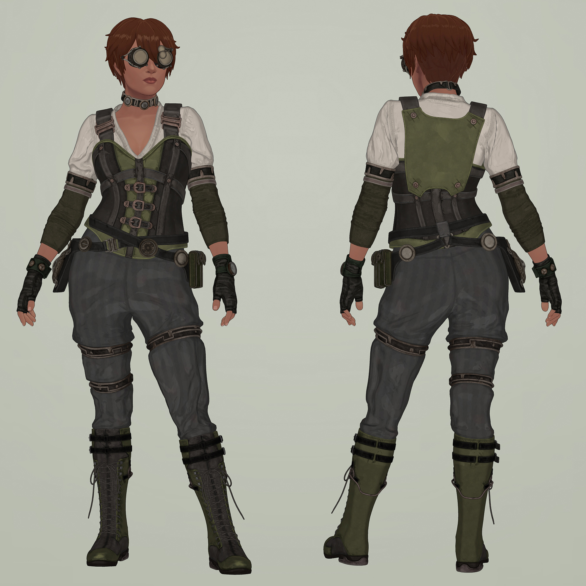 dForce Steampunk Engineer Outfit FilaToon Add-On | Daz 3D