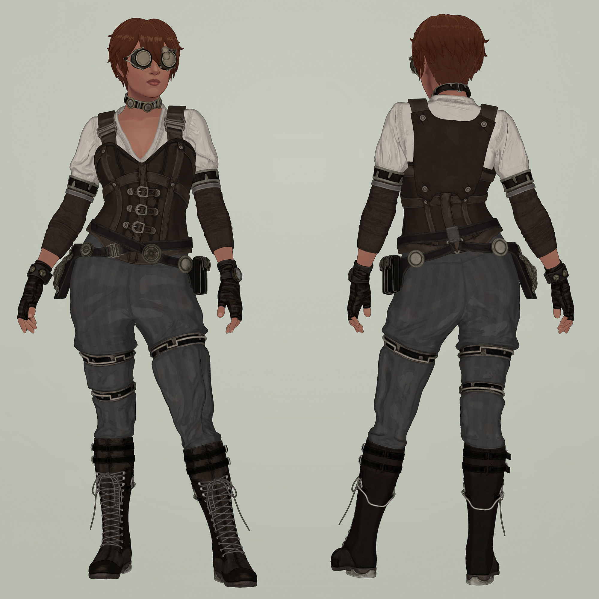 dForce Steampunk Engineer Outfit FilaToon Add-On | Daz 3D
