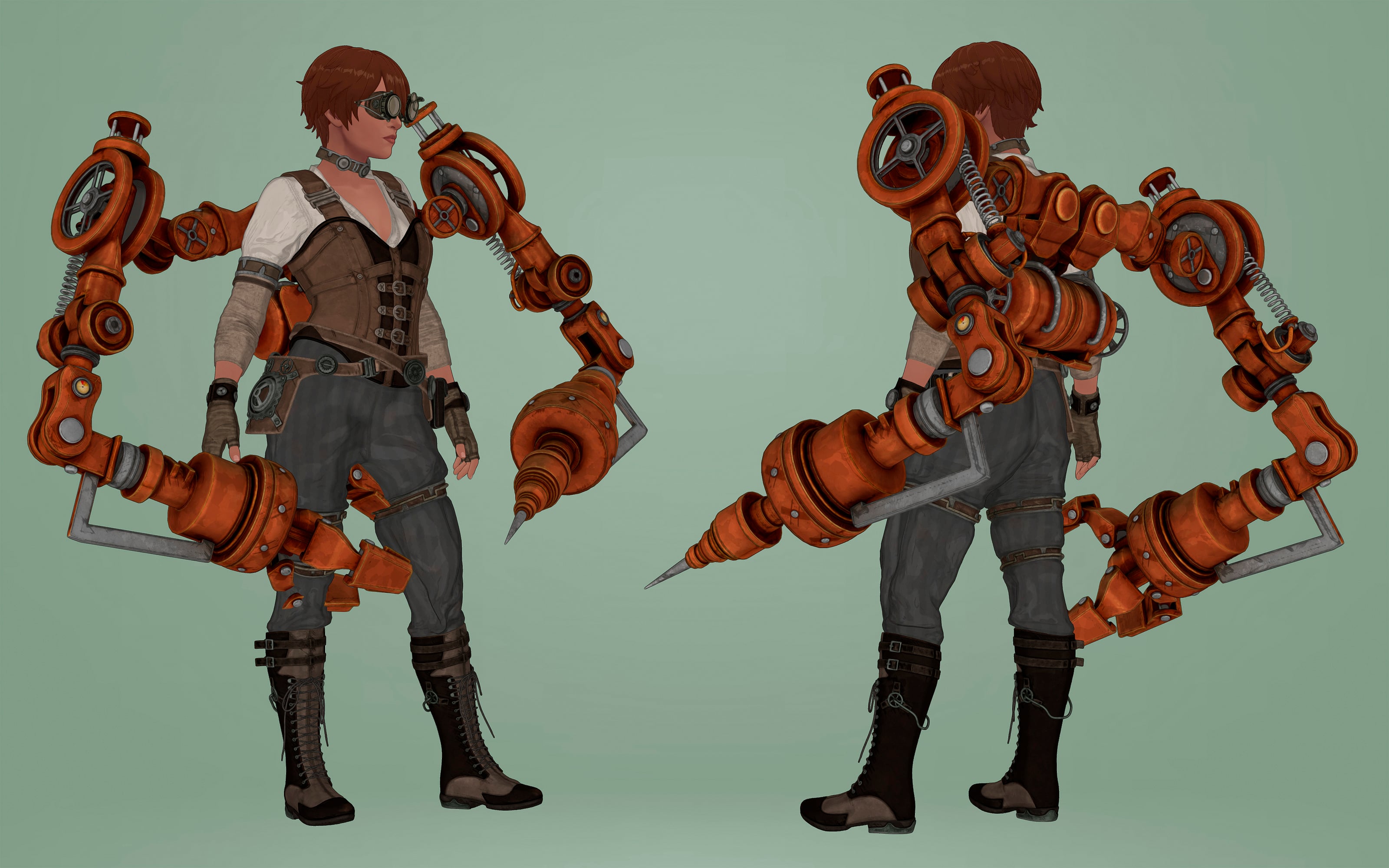 dForce Steampunk Engineer Outfit FilaToon Add-On | Daz 3D