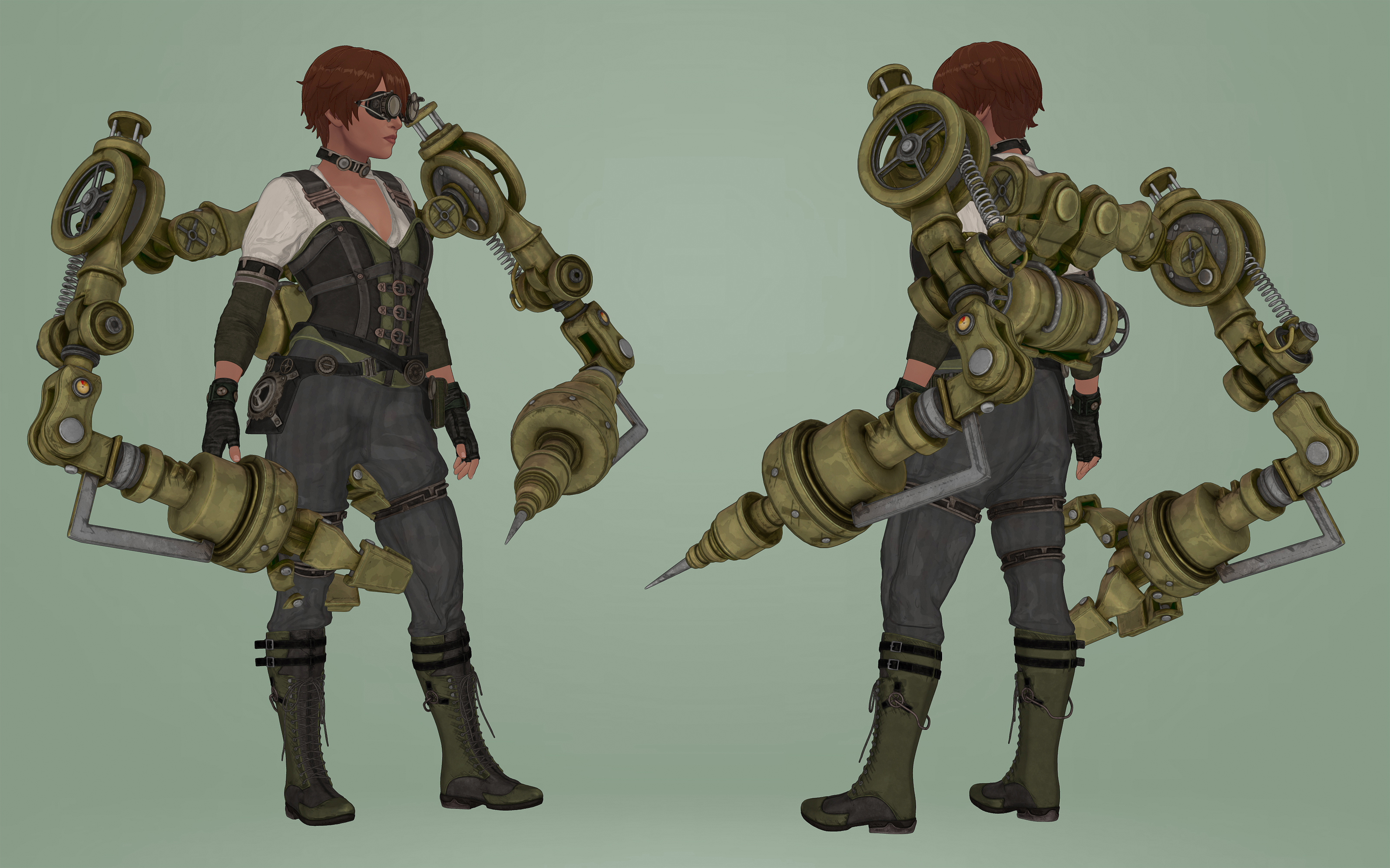 dForce Steampunk Engineer Outfit FilaToon Add-On | Daz 3D