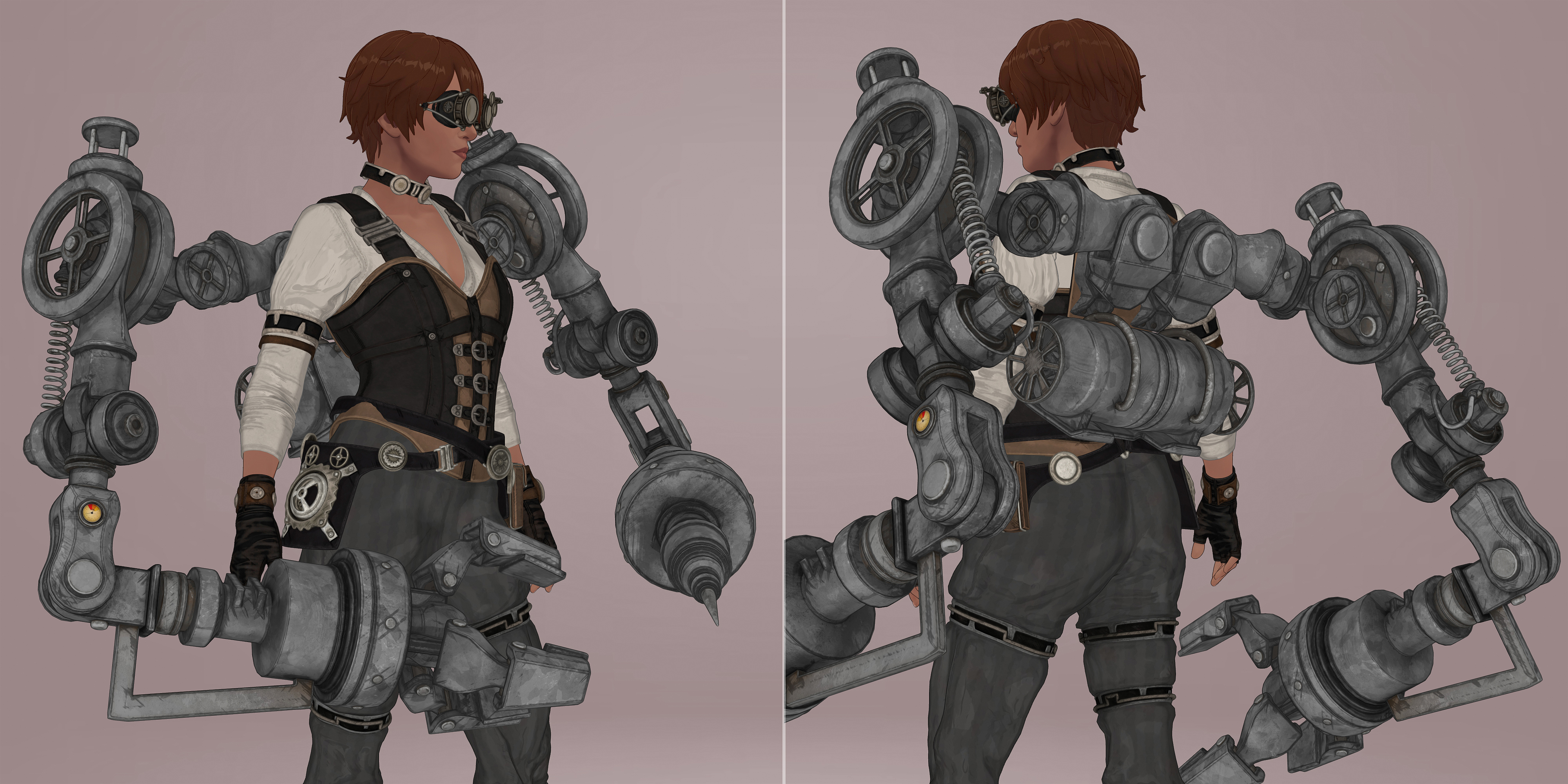 dForce Steampunk Engineer Outfit FilaToon Add-On | Daz 3D
