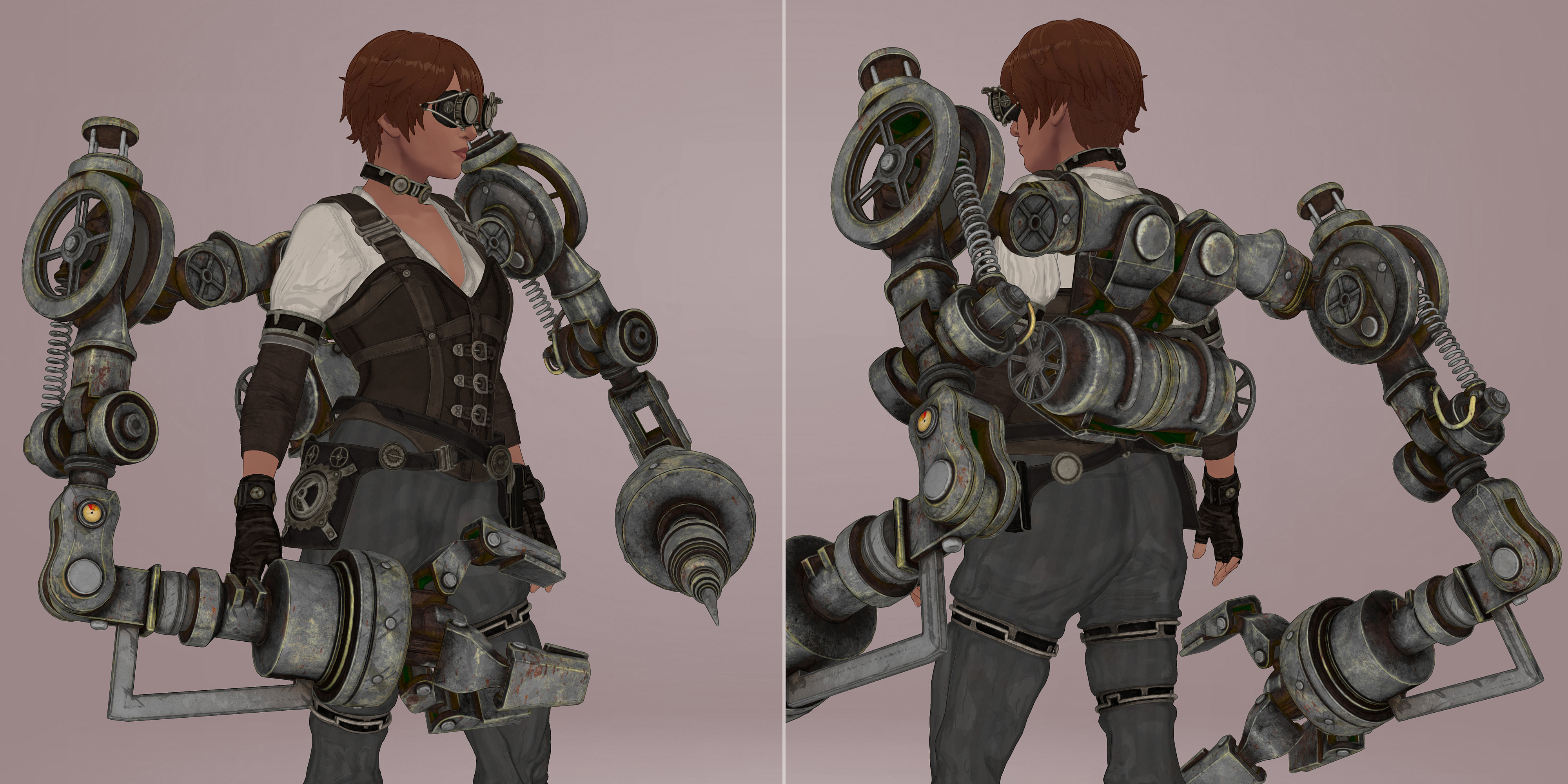 dForce Steampunk Engineer Outfit FilaToon Add-On | Daz 3D