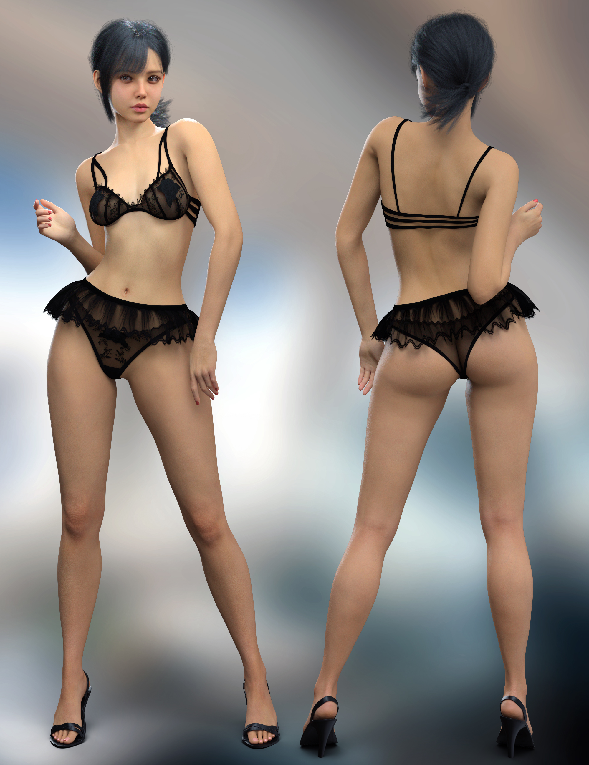 Vo Rena and Young, and Vo Minae, and Young HD for Genesis 9 Character Bundle | Daz 3D