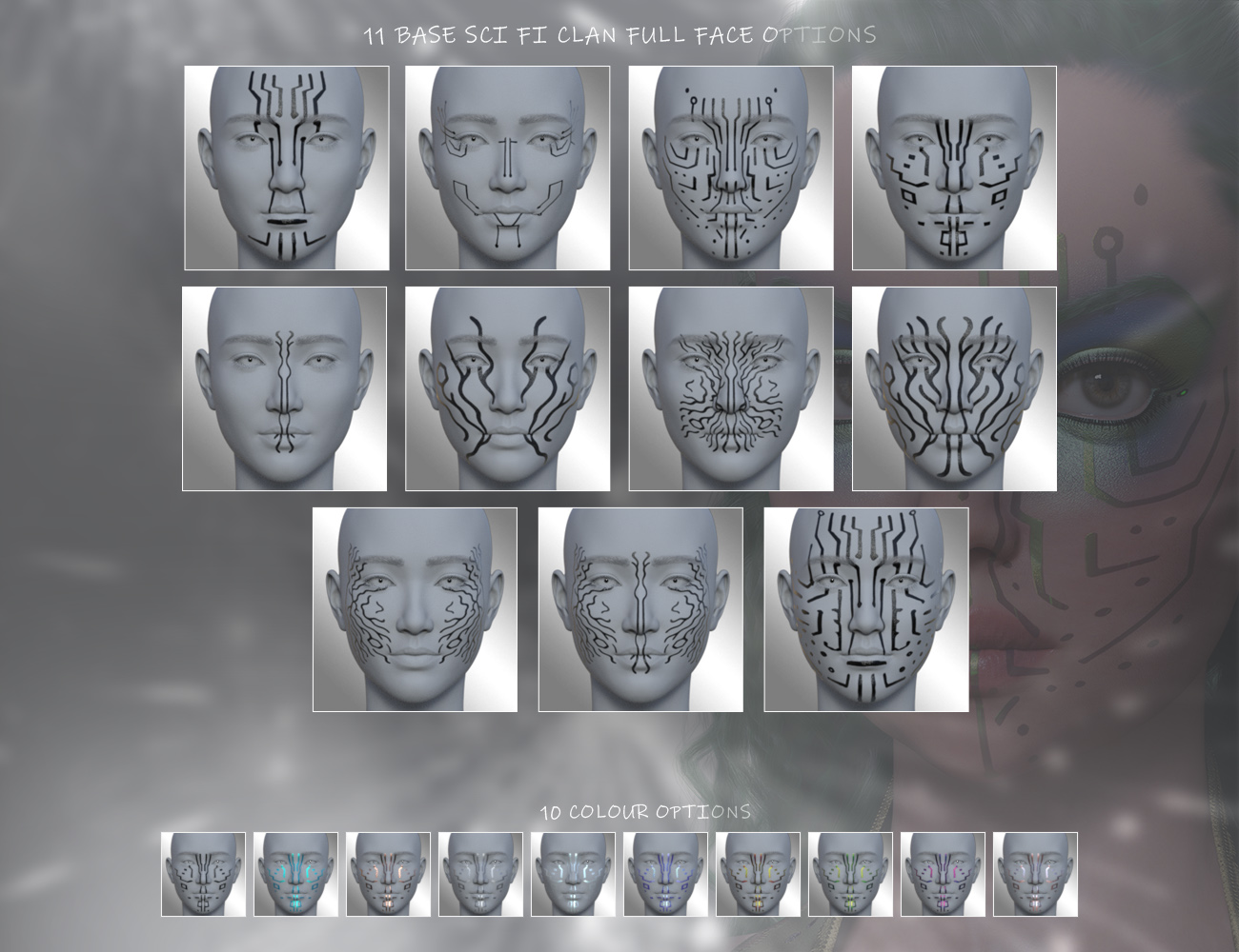 Utopia Sci-Fi Makeup Builder for Genesis 9 | Daz 3D
