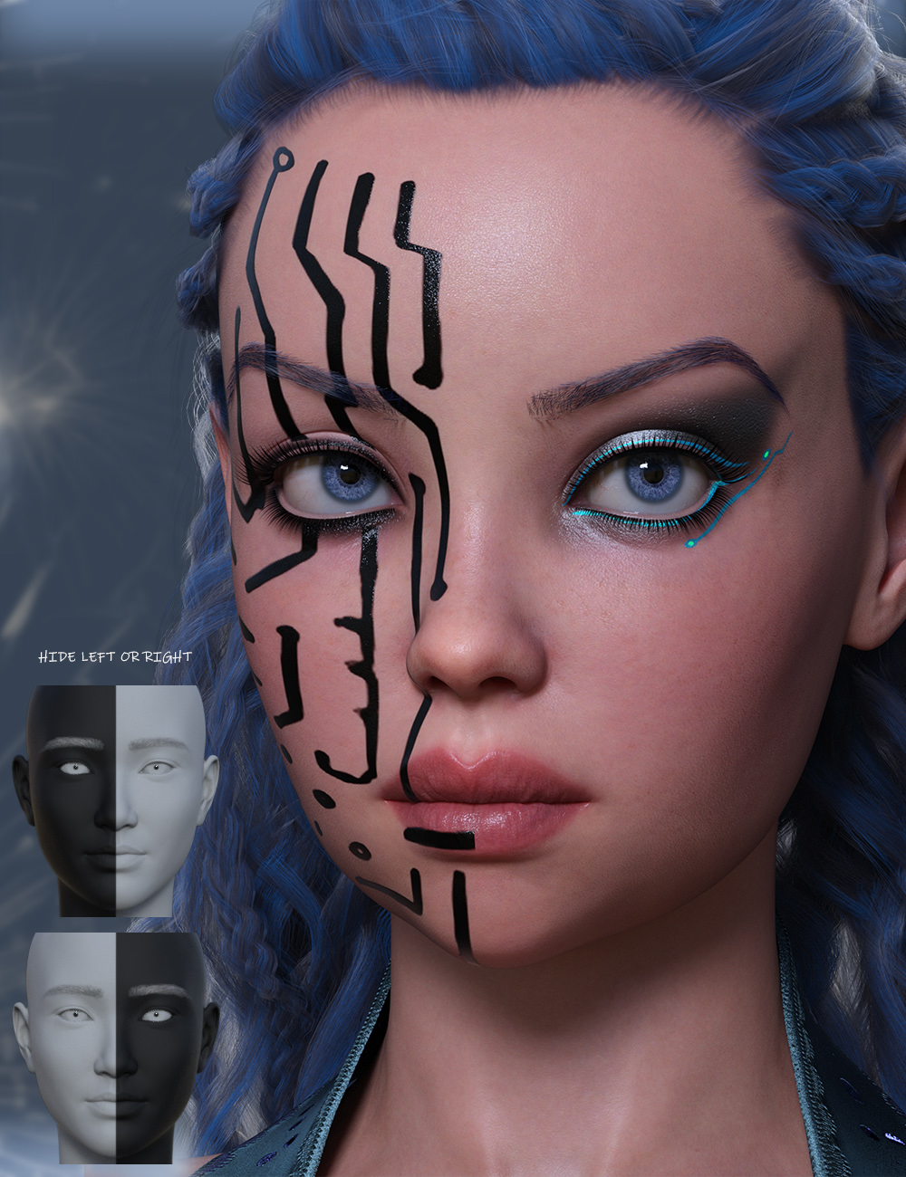 Utopia Sci-Fi Makeup Builder for Genesis 9 | Daz 3D