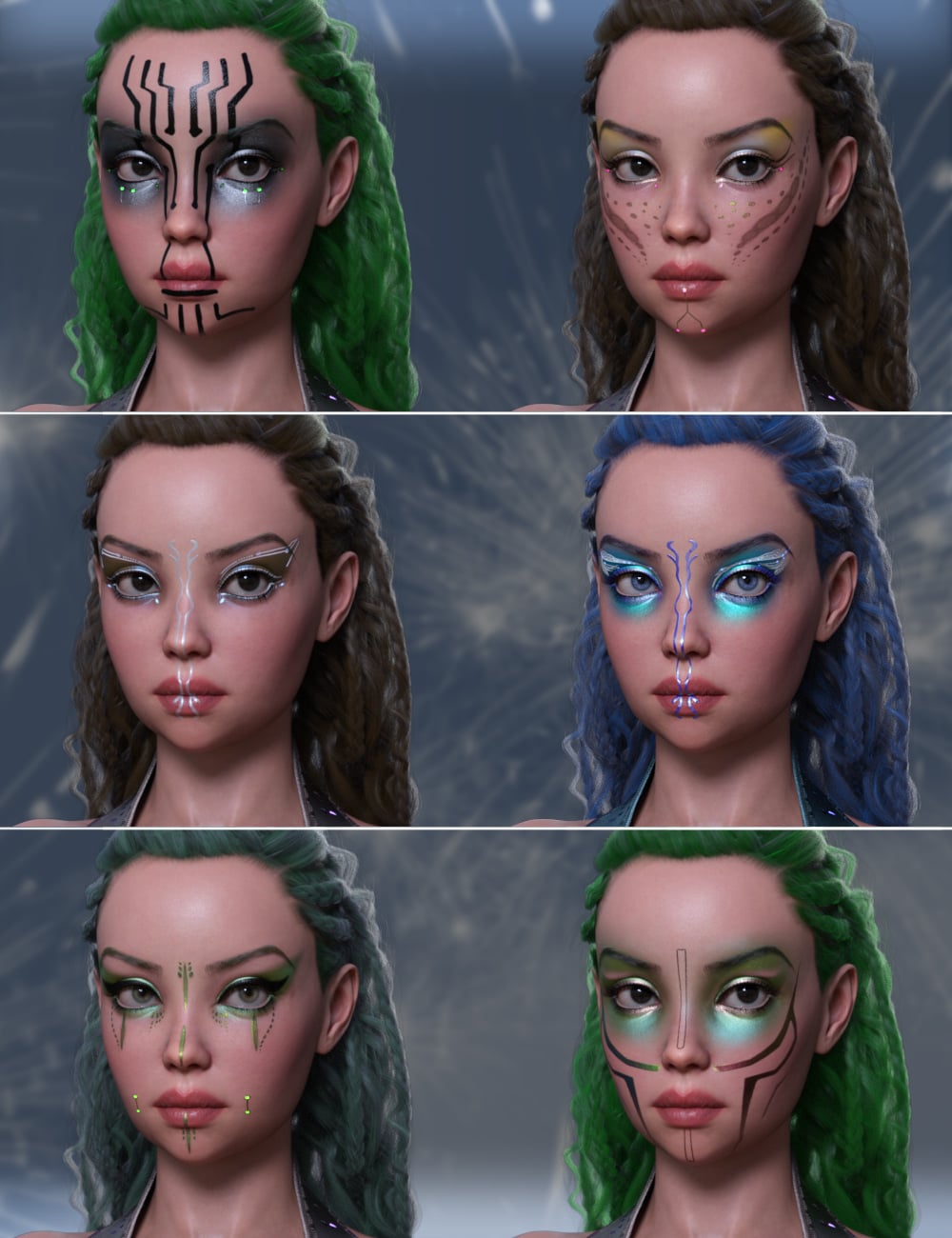 Utopia Sci-Fi Makeup Builder for Genesis 9 | Daz 3D