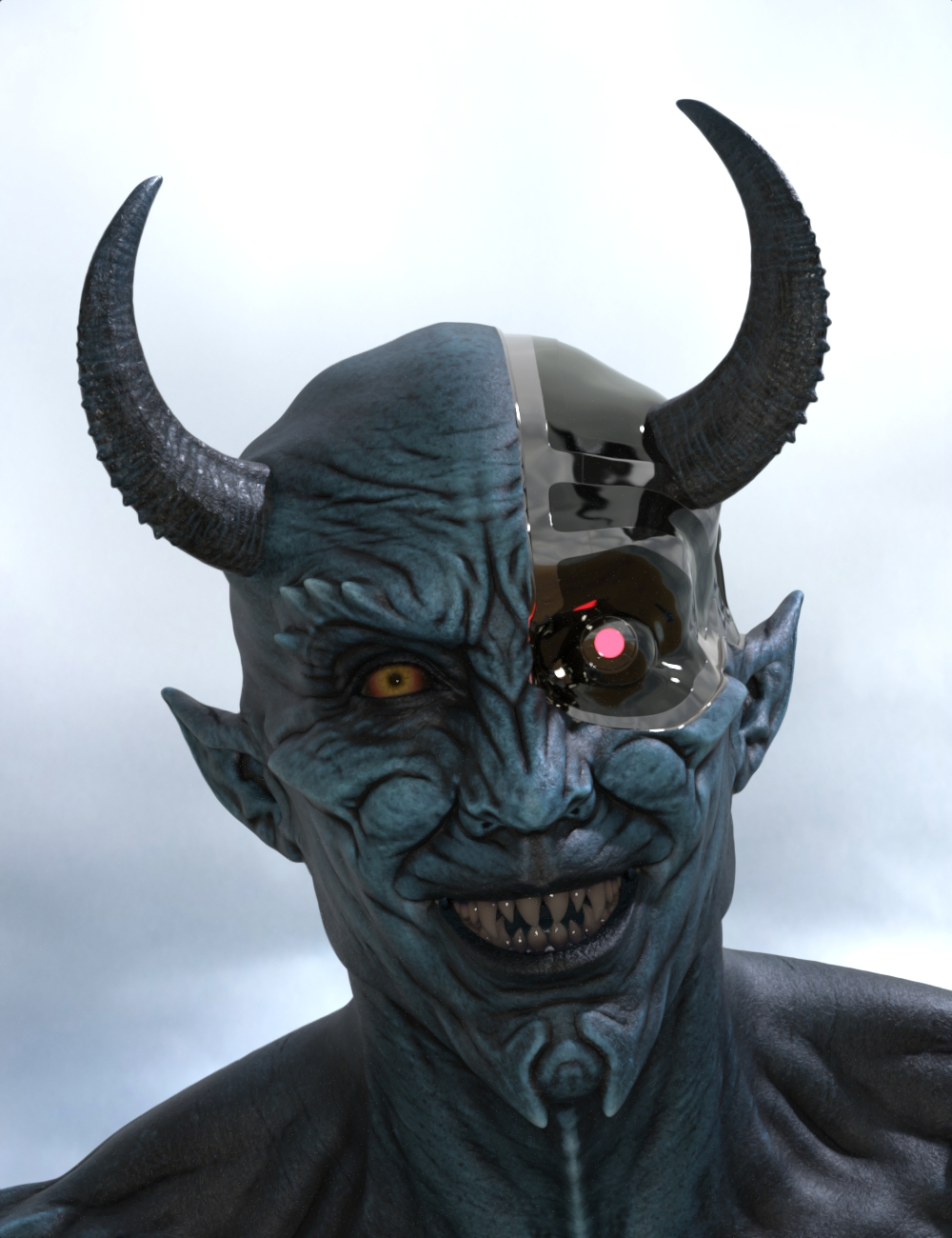 Cybernetic Head for Genesis 9 | Daz 3D