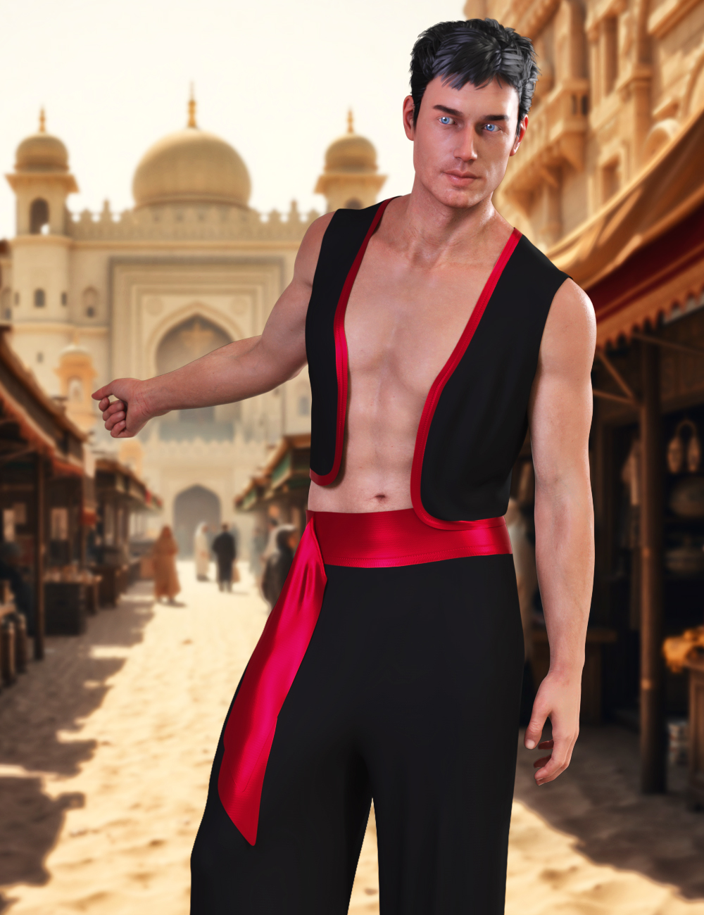 JMR dForce Arabian Costume for Genesis 9 and 8 Male | Daz 3D