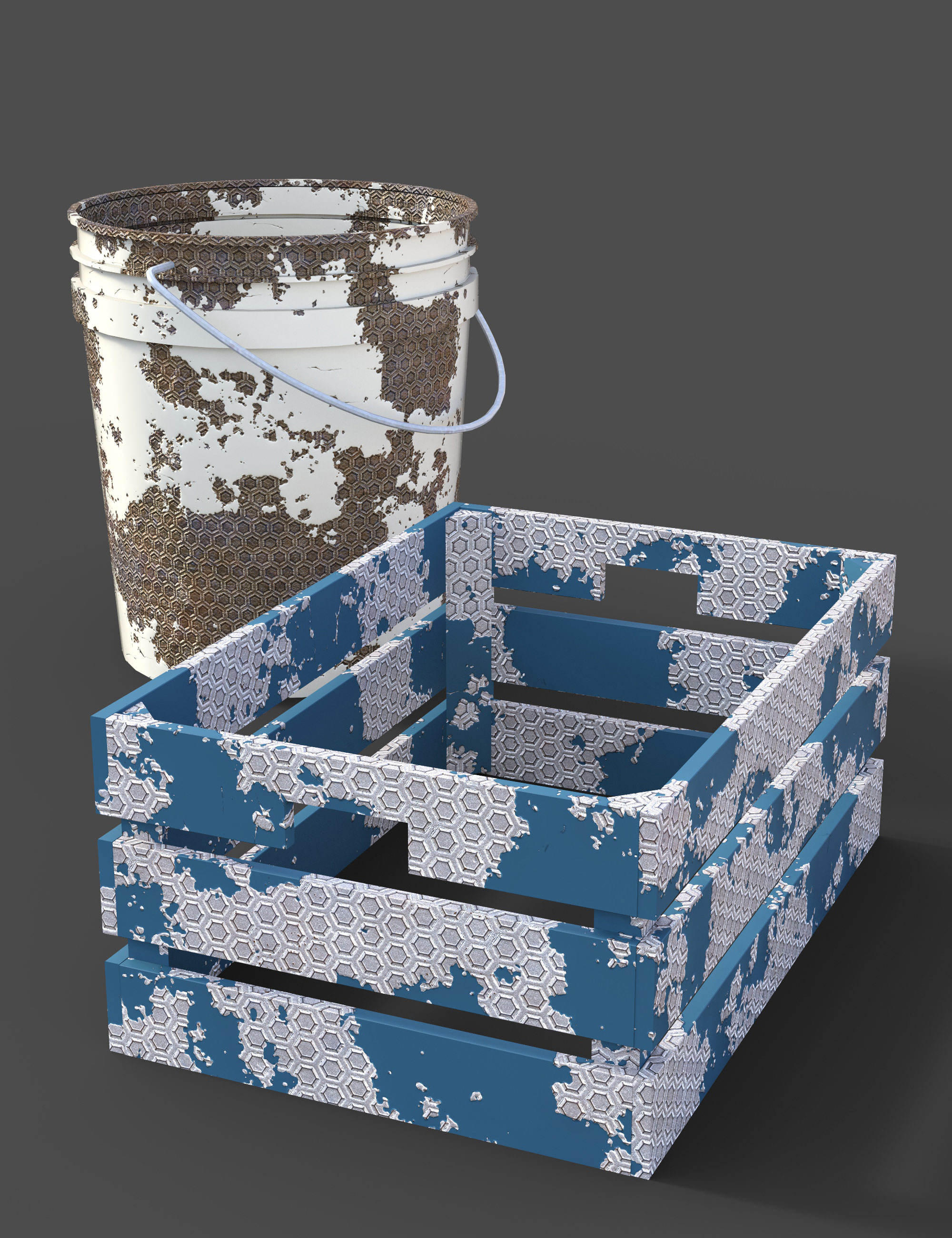 Painted Hex Metal Iray Shaders | Daz 3D