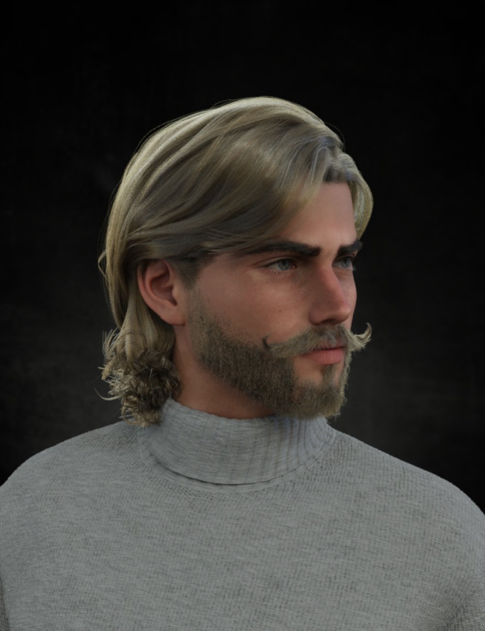 dForce Joshua Curls Hair and Beard For Genesis 9 | Daz 3D