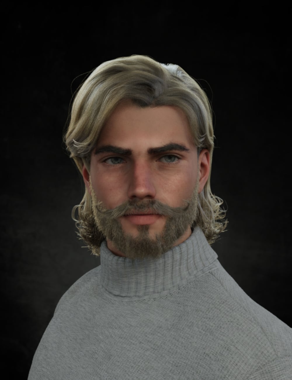 dForce Joshua Curls Hair and Beard For Genesis 9 | Daz 3D