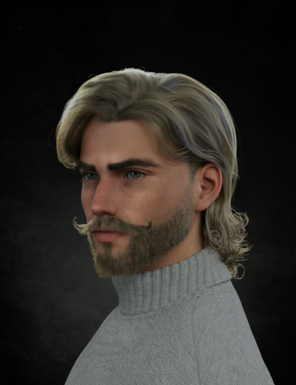 dForce Joshua Curls Hair and Beard For Genesis 9 | Daz 3D