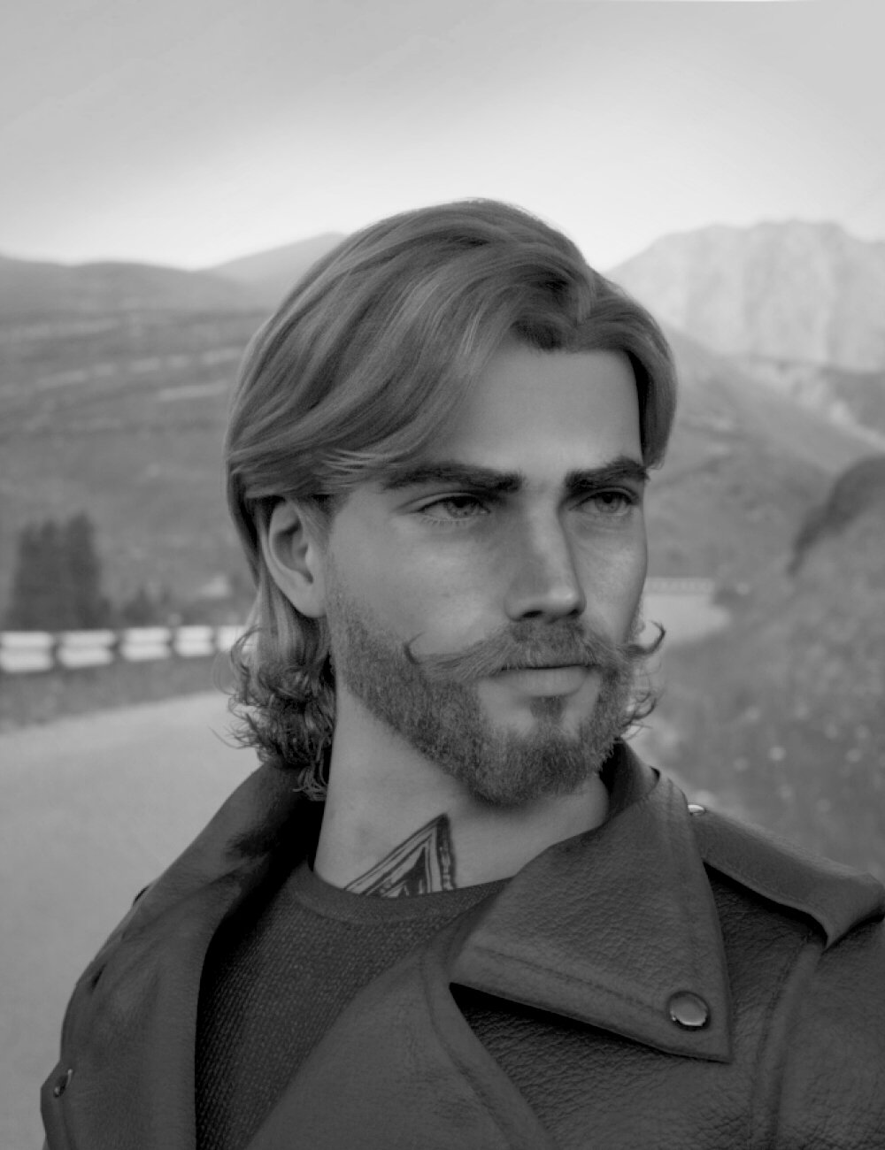 dForce Joshua Curls Hair and Beard For Genesis 9 | Daz 3D