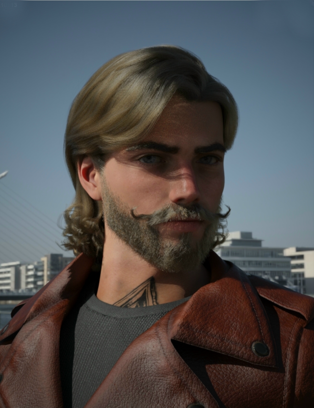 dForce Joshua Curls Hair and Beard For Genesis 9 | Daz 3D