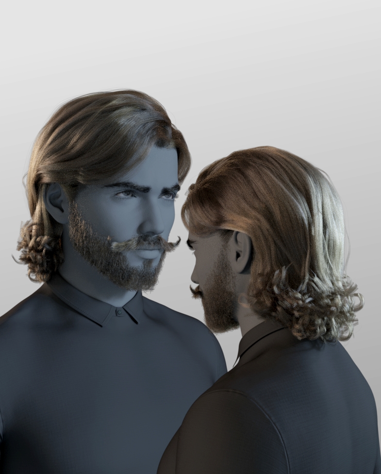 dForce Joshua Curls Hair and Beard For Genesis 9 | Daz 3D
