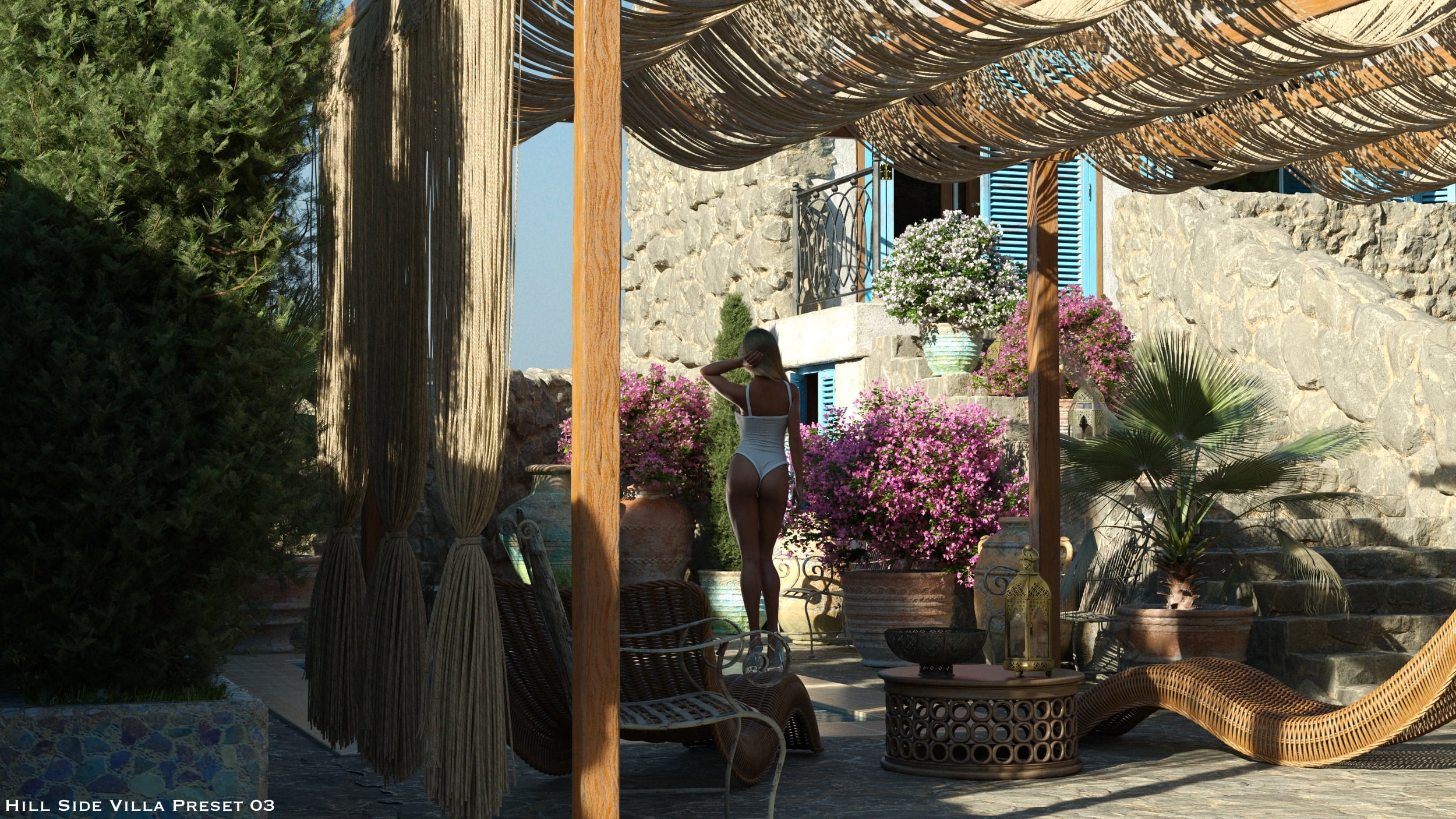 Hill Side Villa Modular Blocks and Presets | Daz 3D
