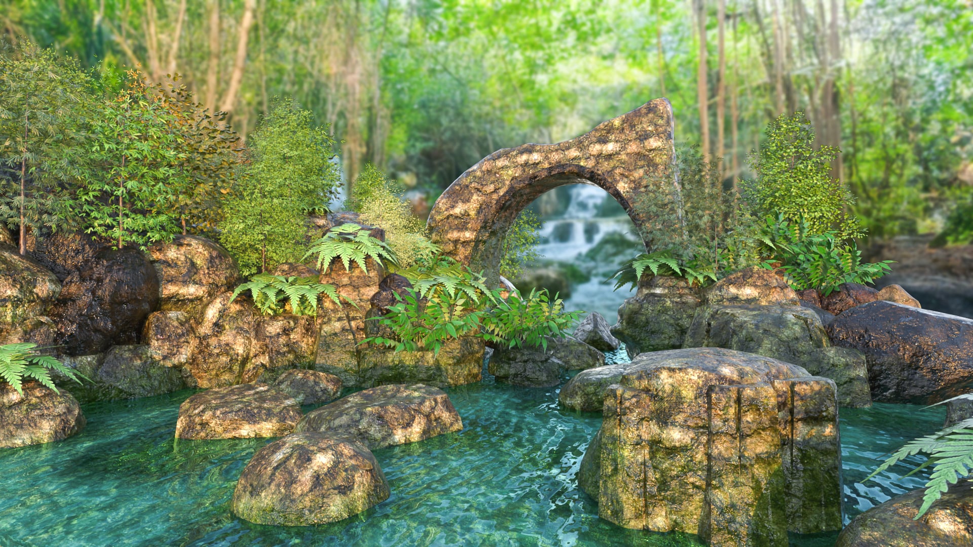 Ancient Arch River Sanctuary | Daz 3D