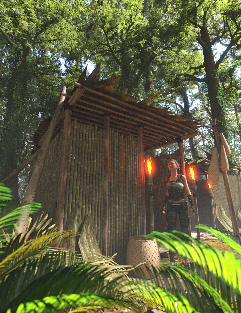 Jungle Storage Huts 1 | Daz 3D