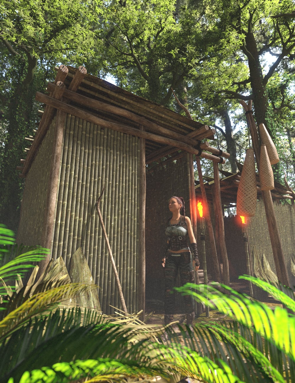 Jungle Storage Huts 1 | Daz 3D
