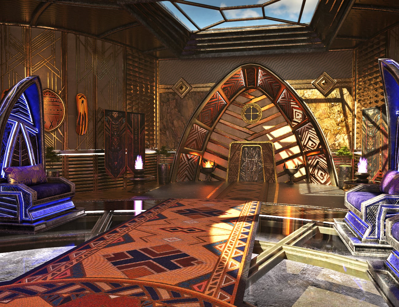 XI Futuristic African Throne | Daz 3D
