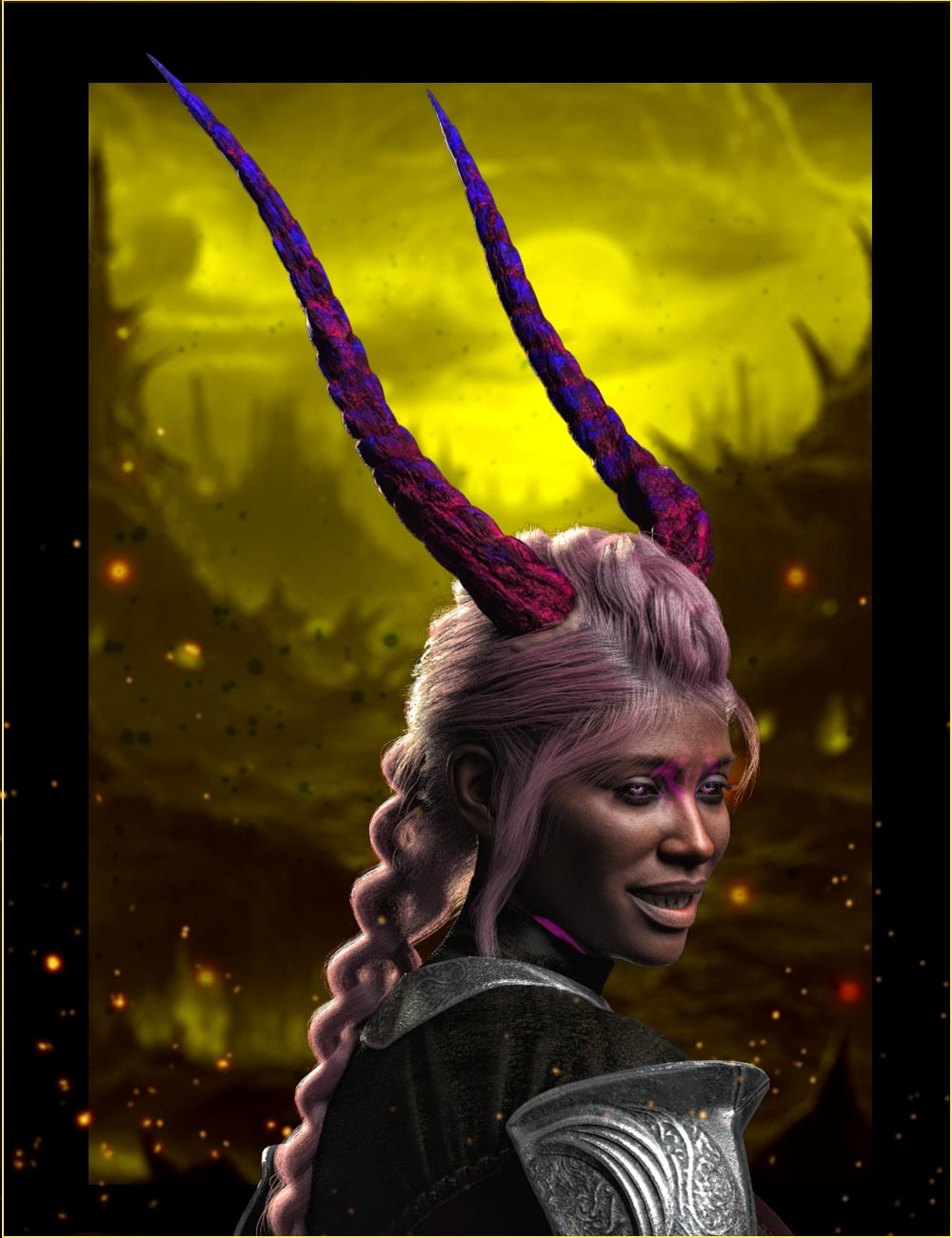 FPE Ridged Universal Horns Add-On Textures for Genesis 9 | Daz 3D