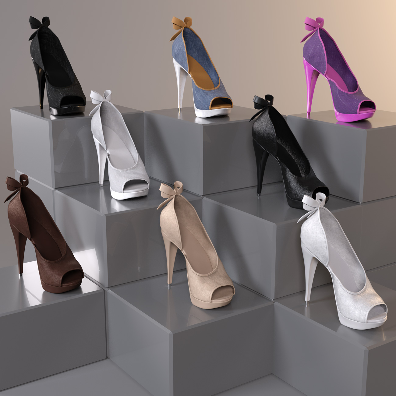 AO PeepToe Shoes for Genesis 9 | Daz 3D