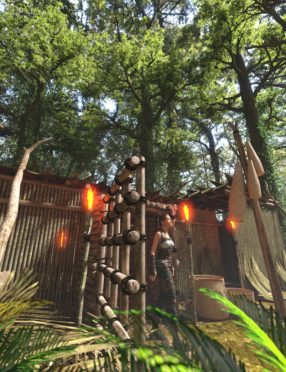 Jungle Storage Huts 2 | Daz 3D