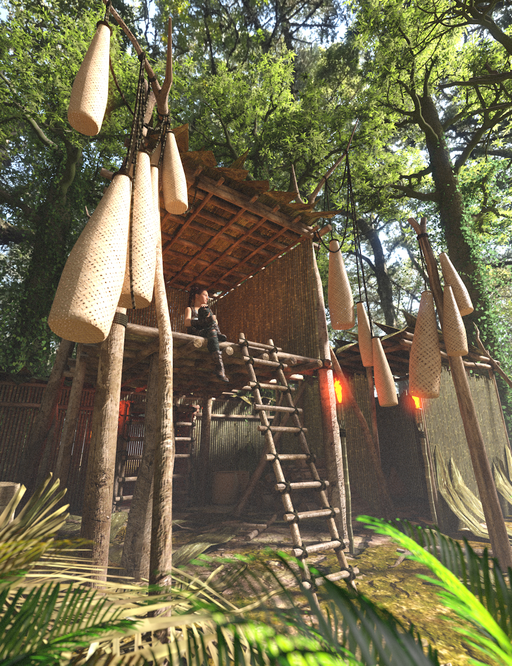 Jungle Storage Huts 2 | Daz 3D