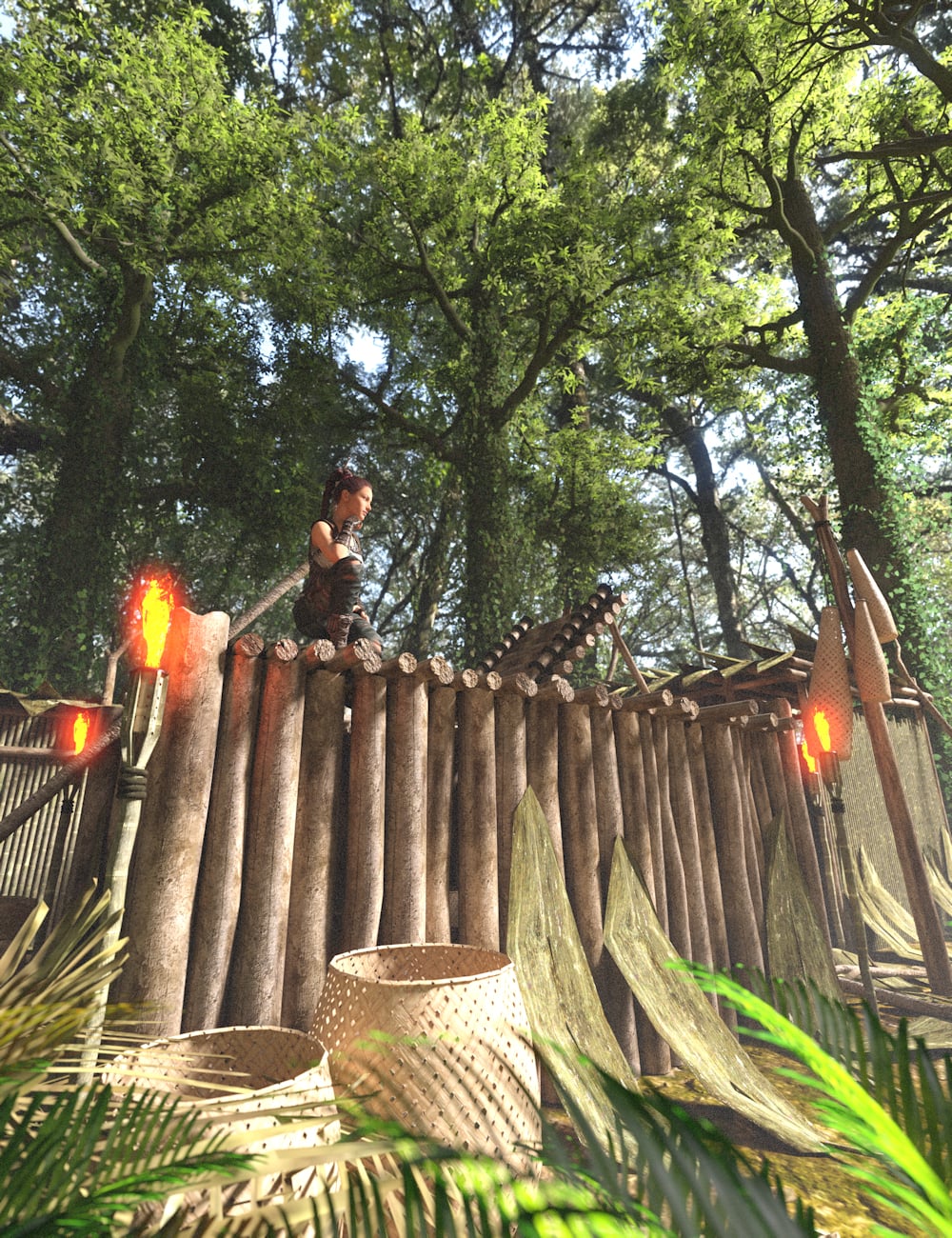 Jungle Storage Huts 2 | Daz 3D