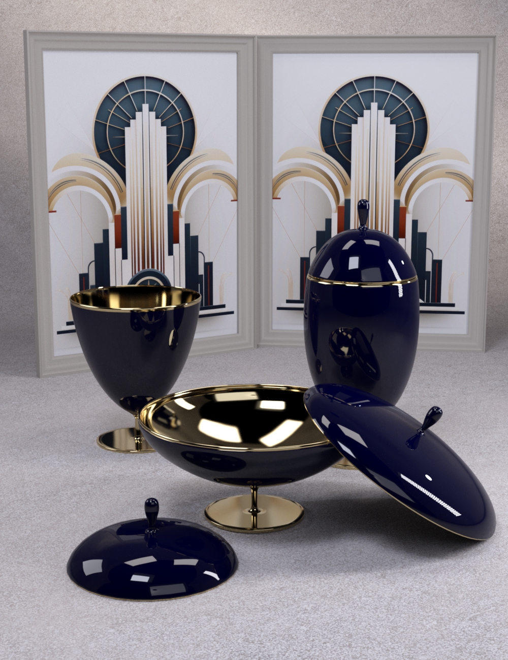 Art Deco Vases | Daz 3D