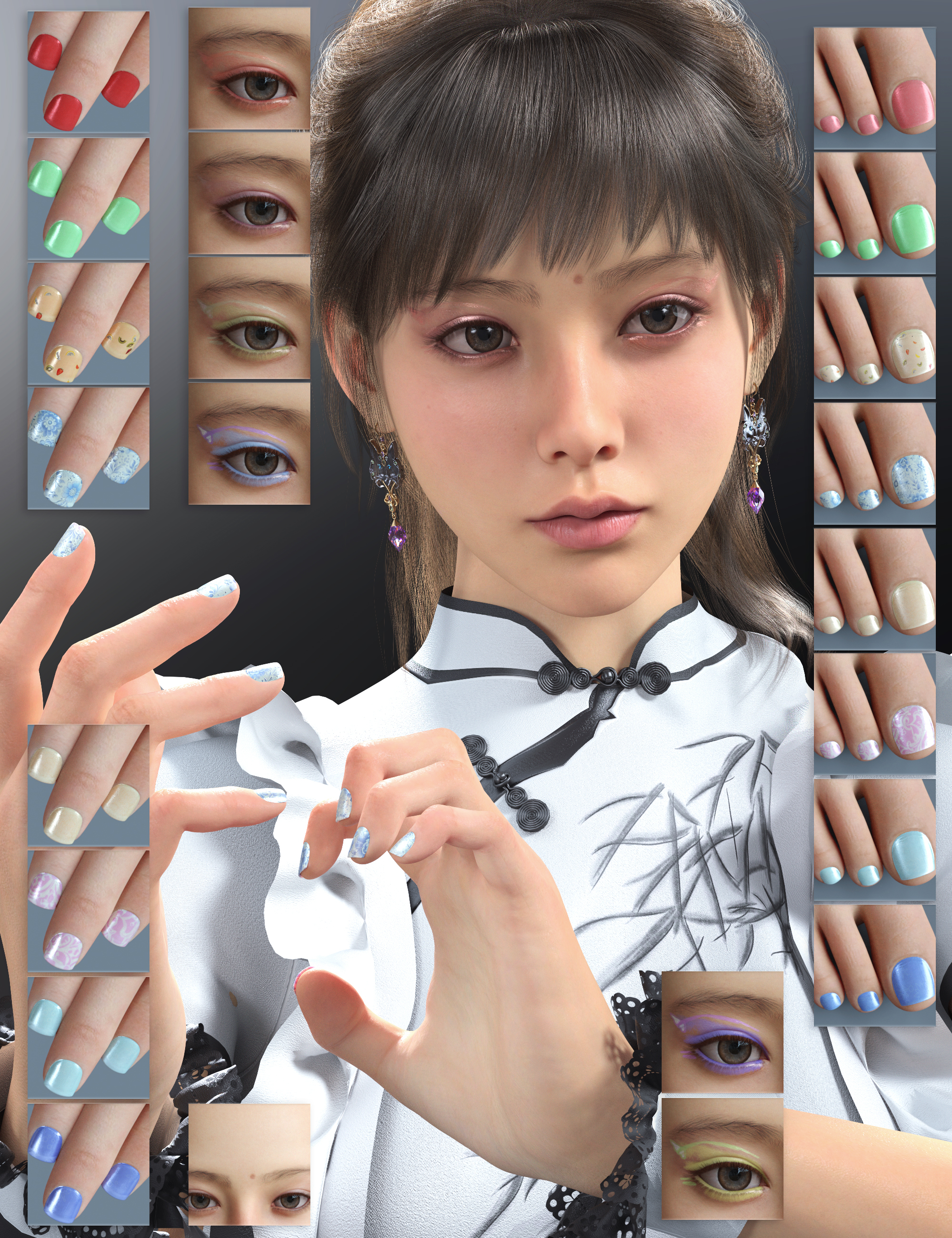 Vo Momo and Young, and Vo Naoko and Young HD for Genesis 9 Character Bundle | Daz 3D