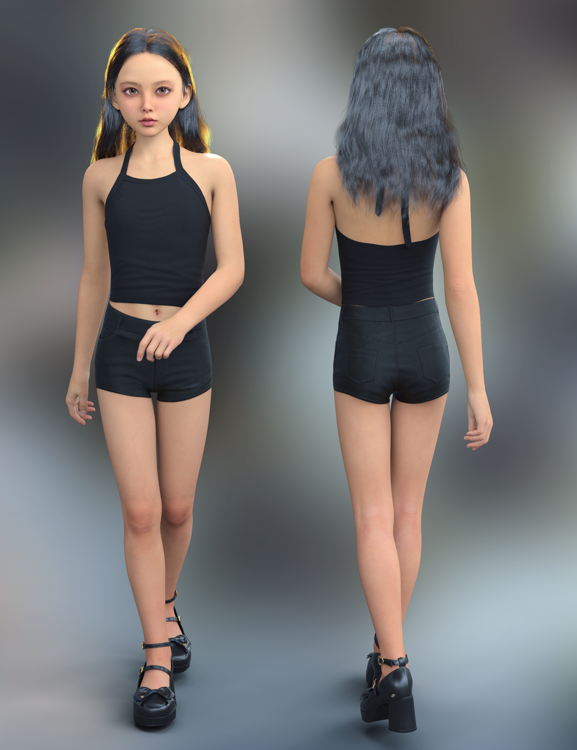 Vo Momo and Young, and Vo Naoko and Young HD for Genesis 9 Character Bundle | Daz 3D