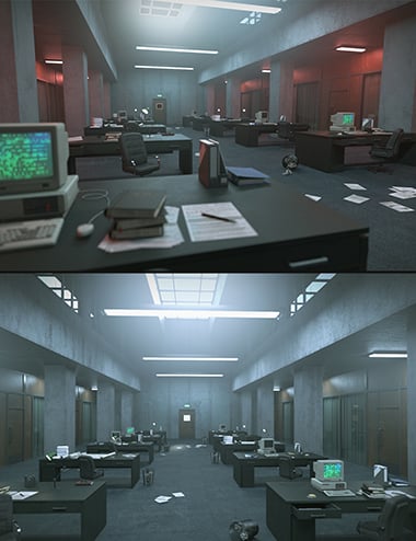 Military Office Hall Scene | Daz 3D