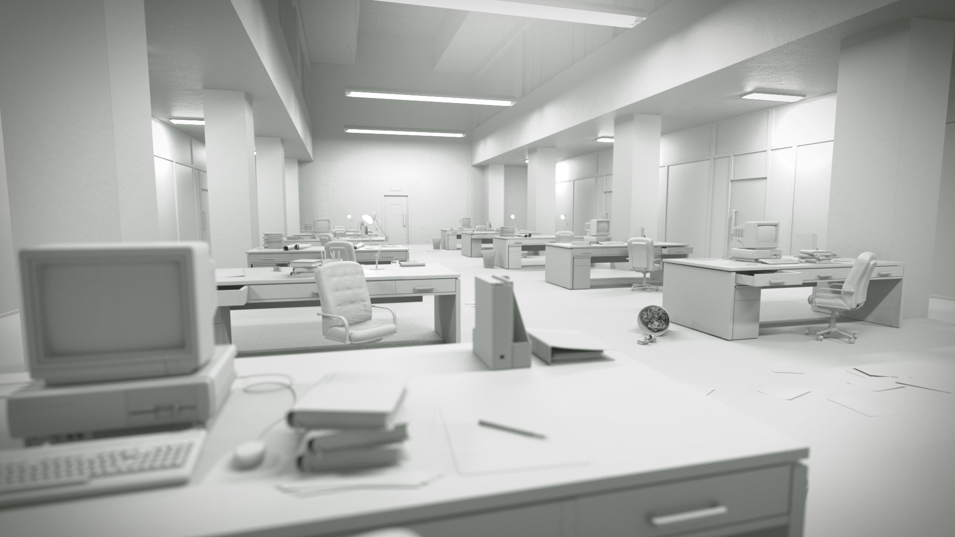 Military Office Hall Scene | Daz 3D