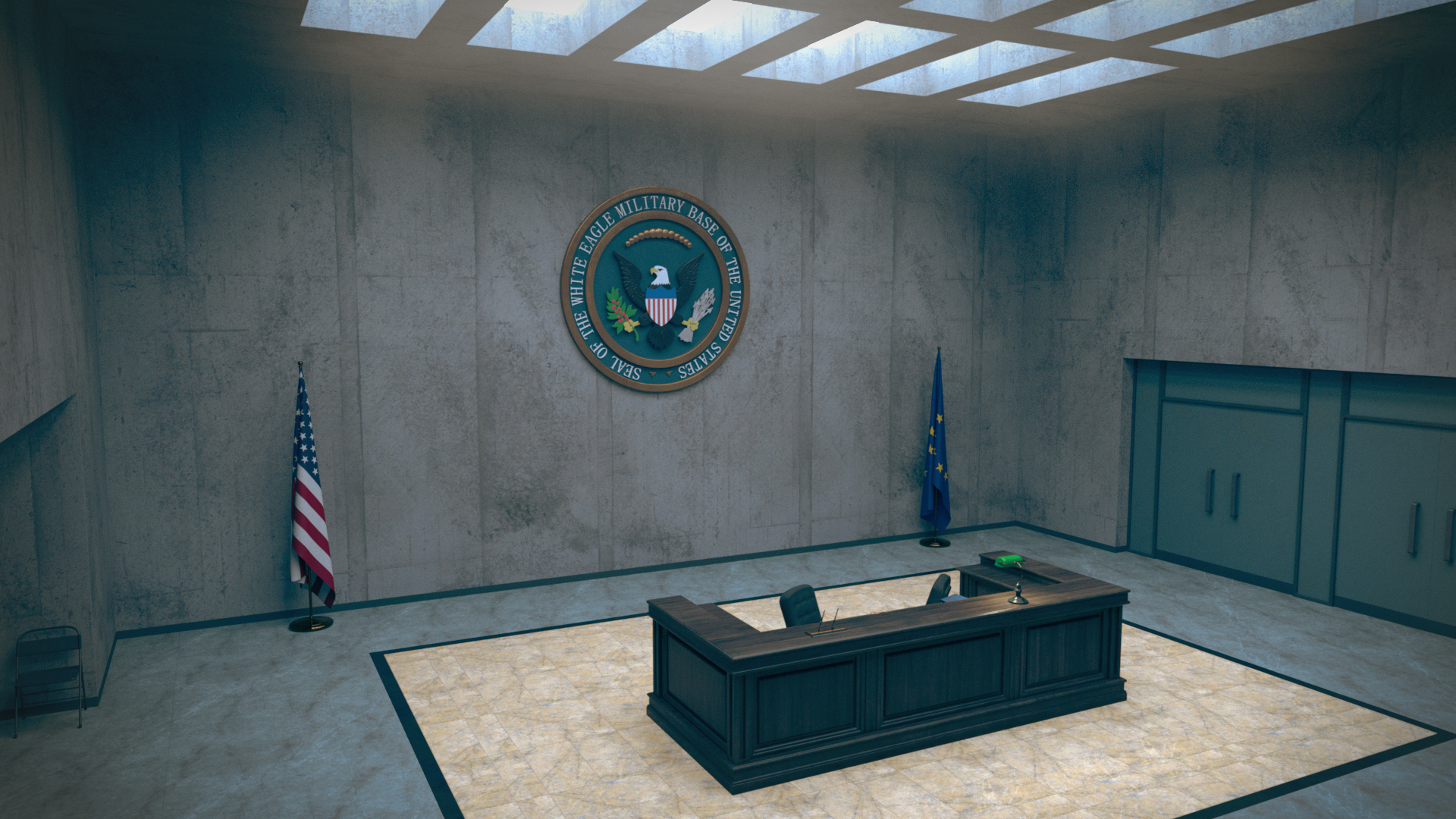 Military Reception Room Scene | Daz 3D
