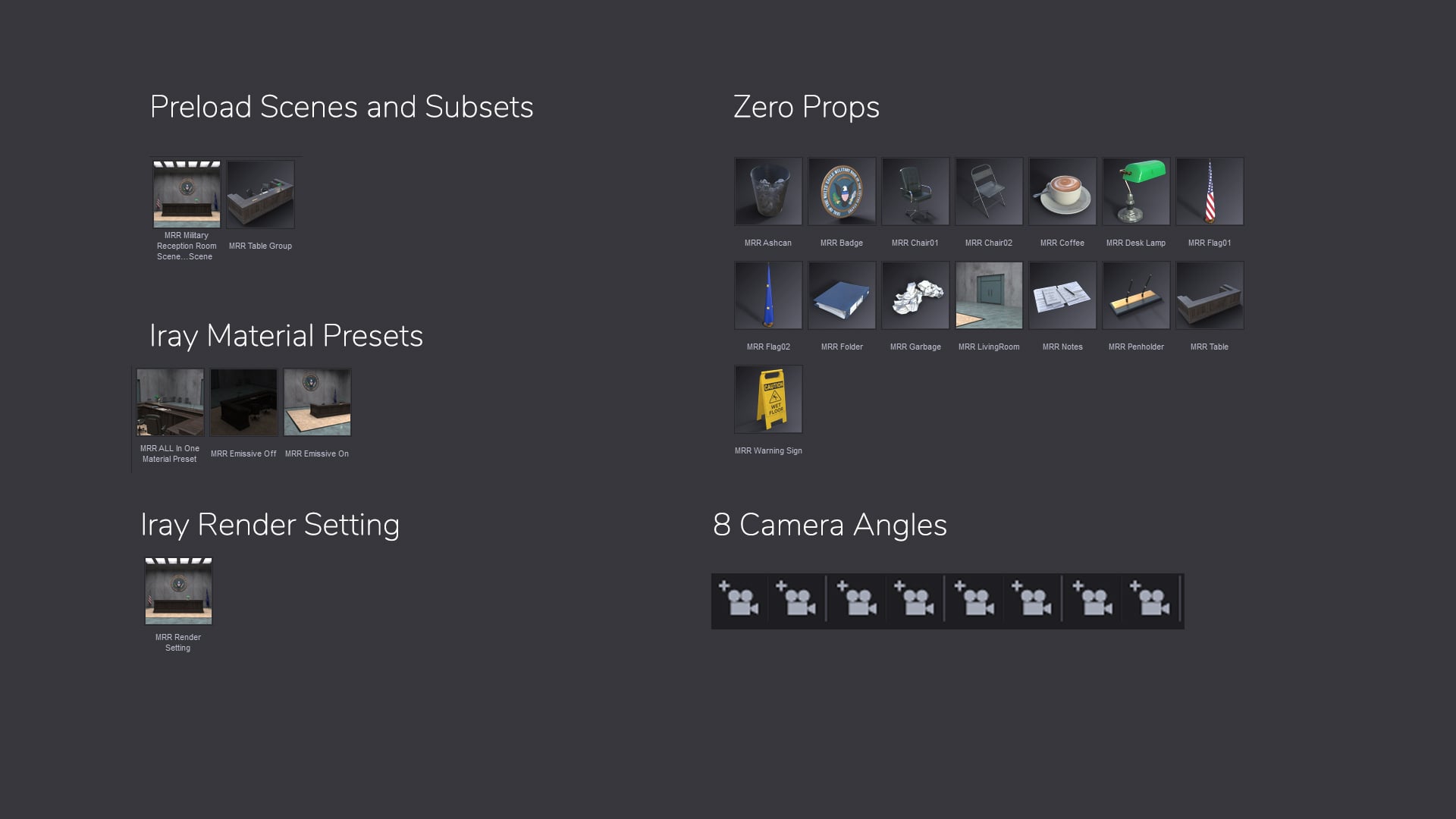 Military Reception Room Scene | Daz 3D