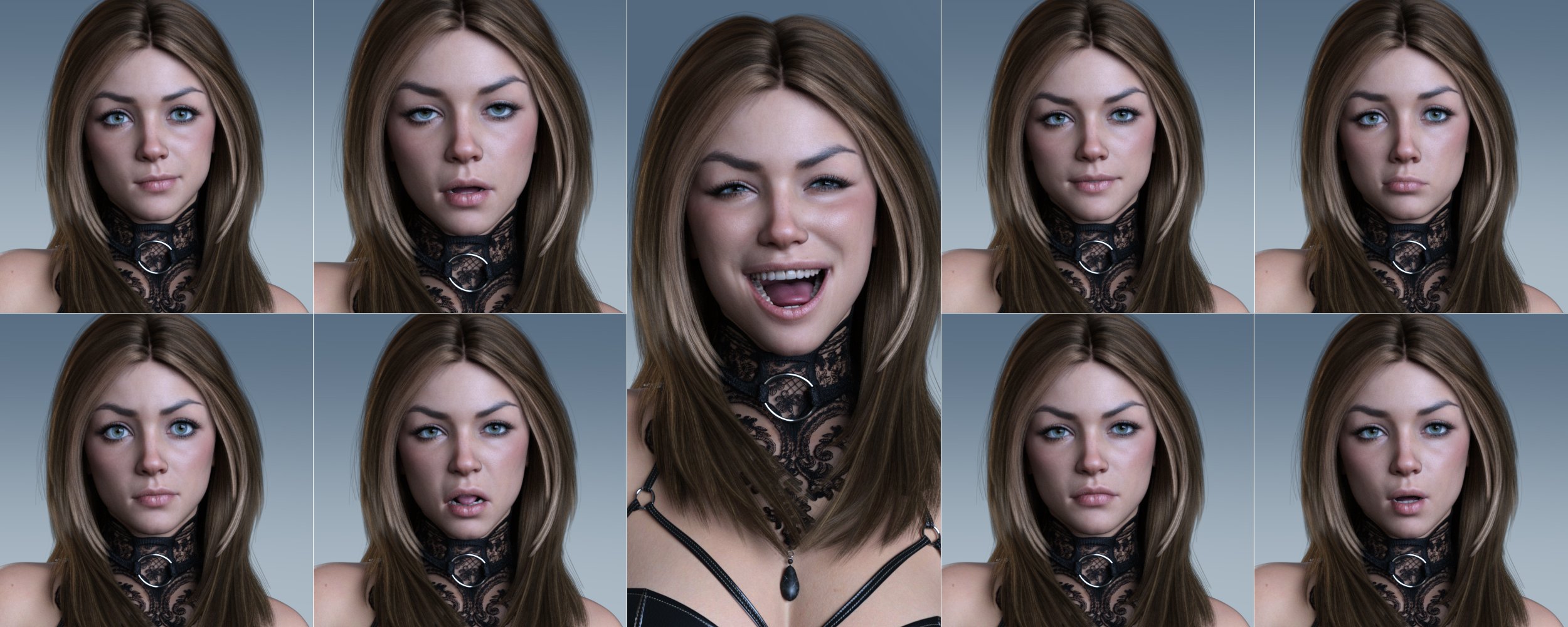 P3D 100 Natural Expressions Mega Pack 2 for Genesis 9 | Daz 3D