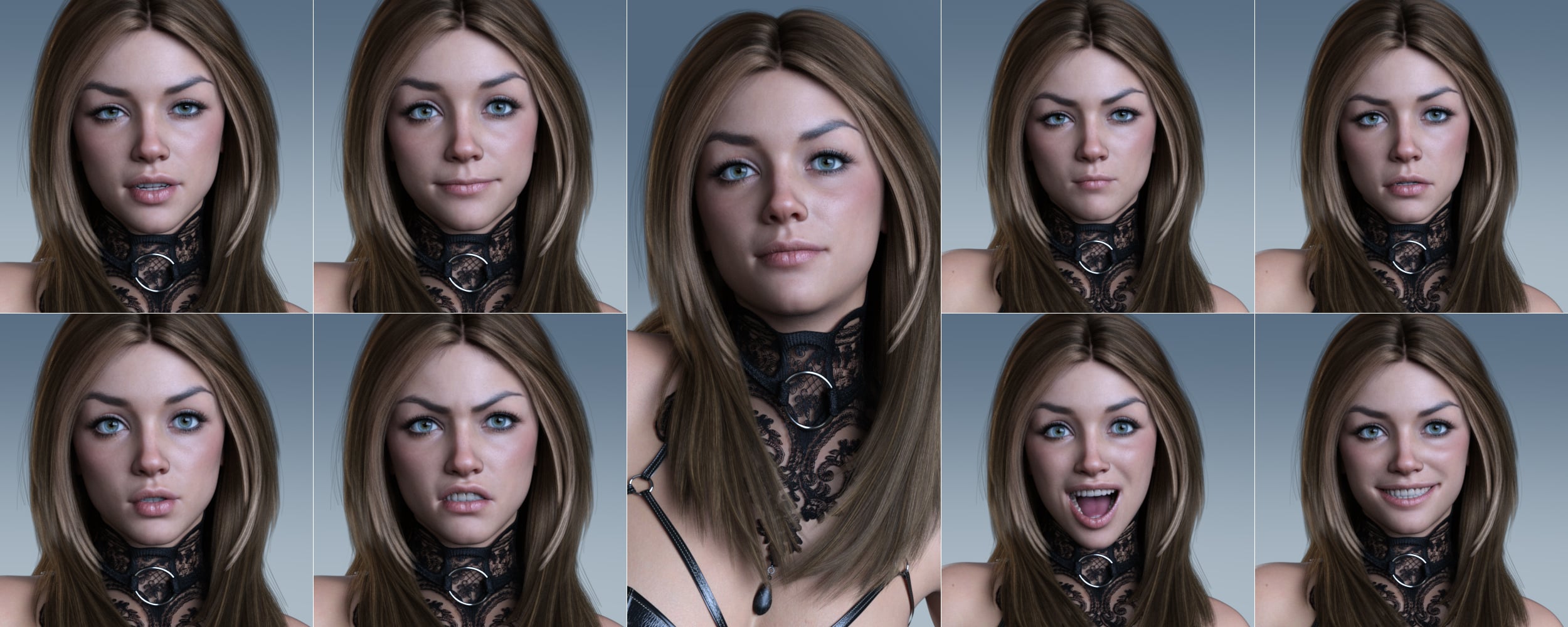 P3D 100 Natural Expressions Mega Pack 2 for Genesis 9 | Daz 3D